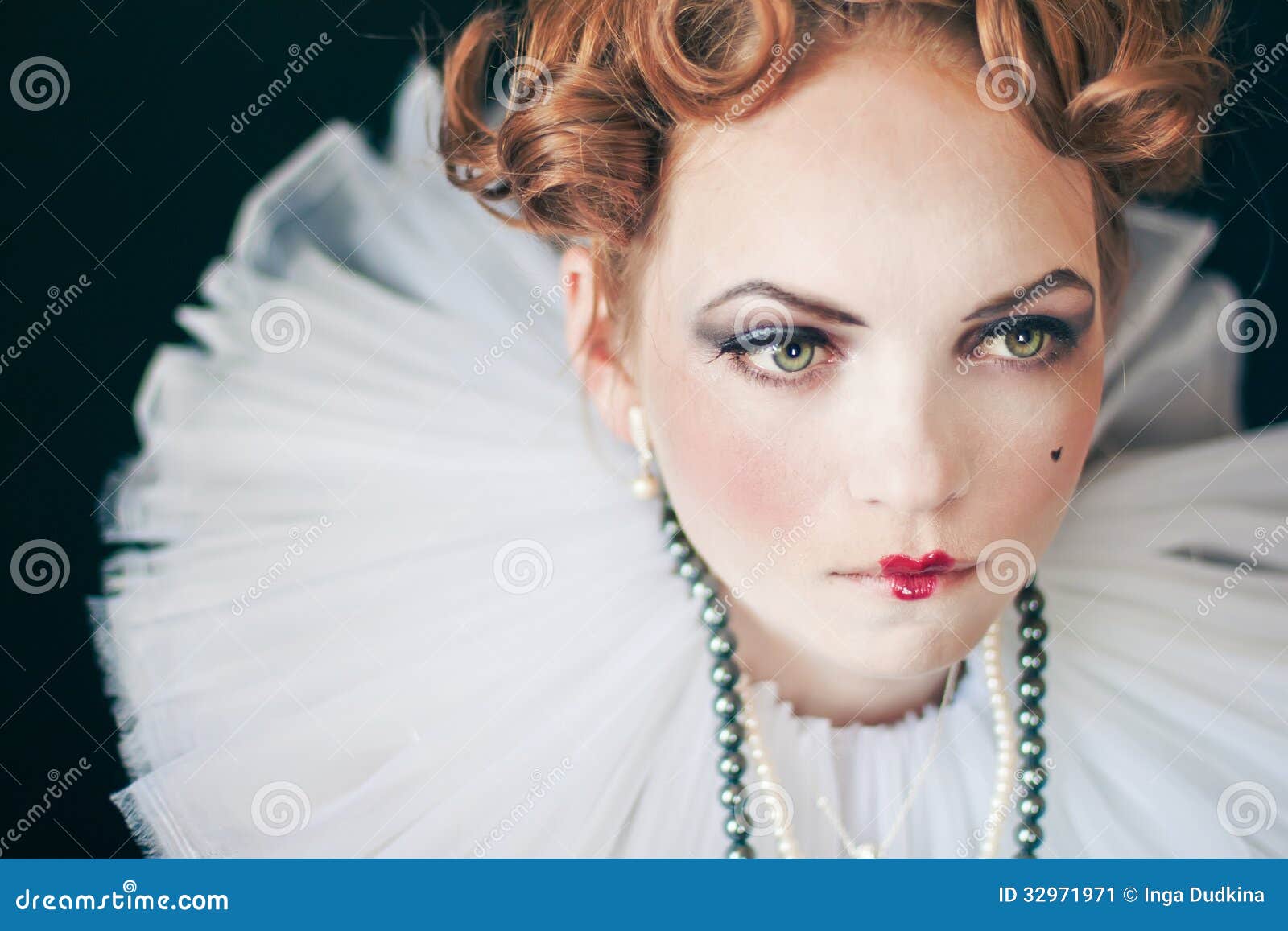 Woman in frill stock image. Image of glamour, jabot, beads - 32971971