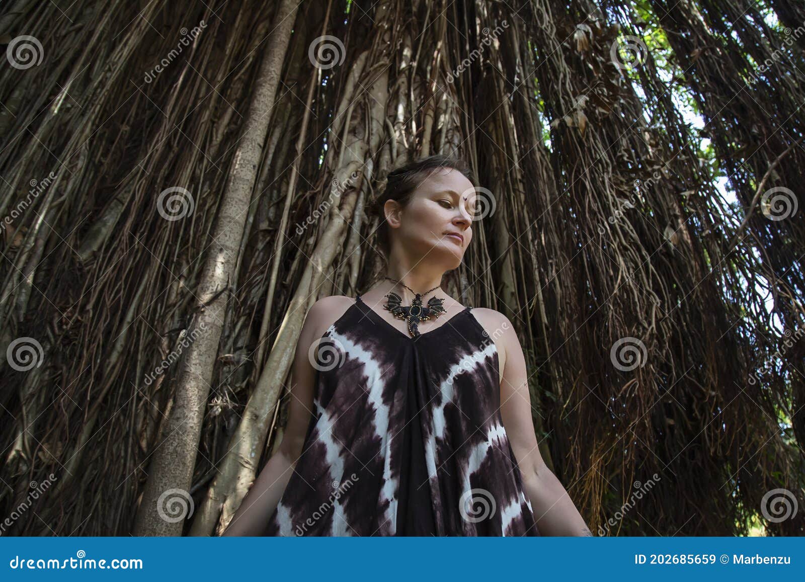 Woman in Front of Bodhi Tree Stock Image - Image of young, bodhi: 202685659