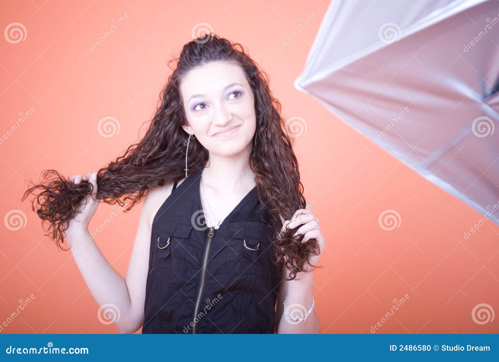 Woman in Front of Spotlight Stock Photo - Image of person, horizontal ...