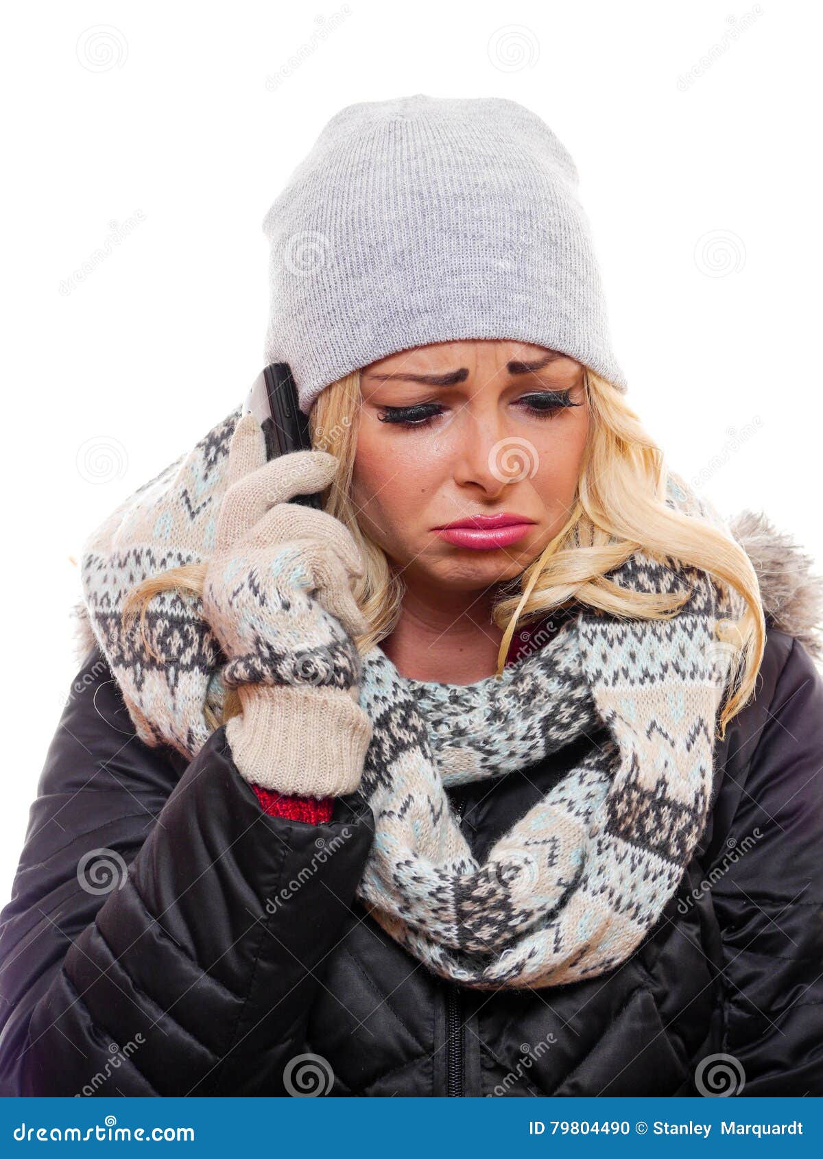 Woman Frowning on the Phone. Stock Photo - Image of girl, attractive ...