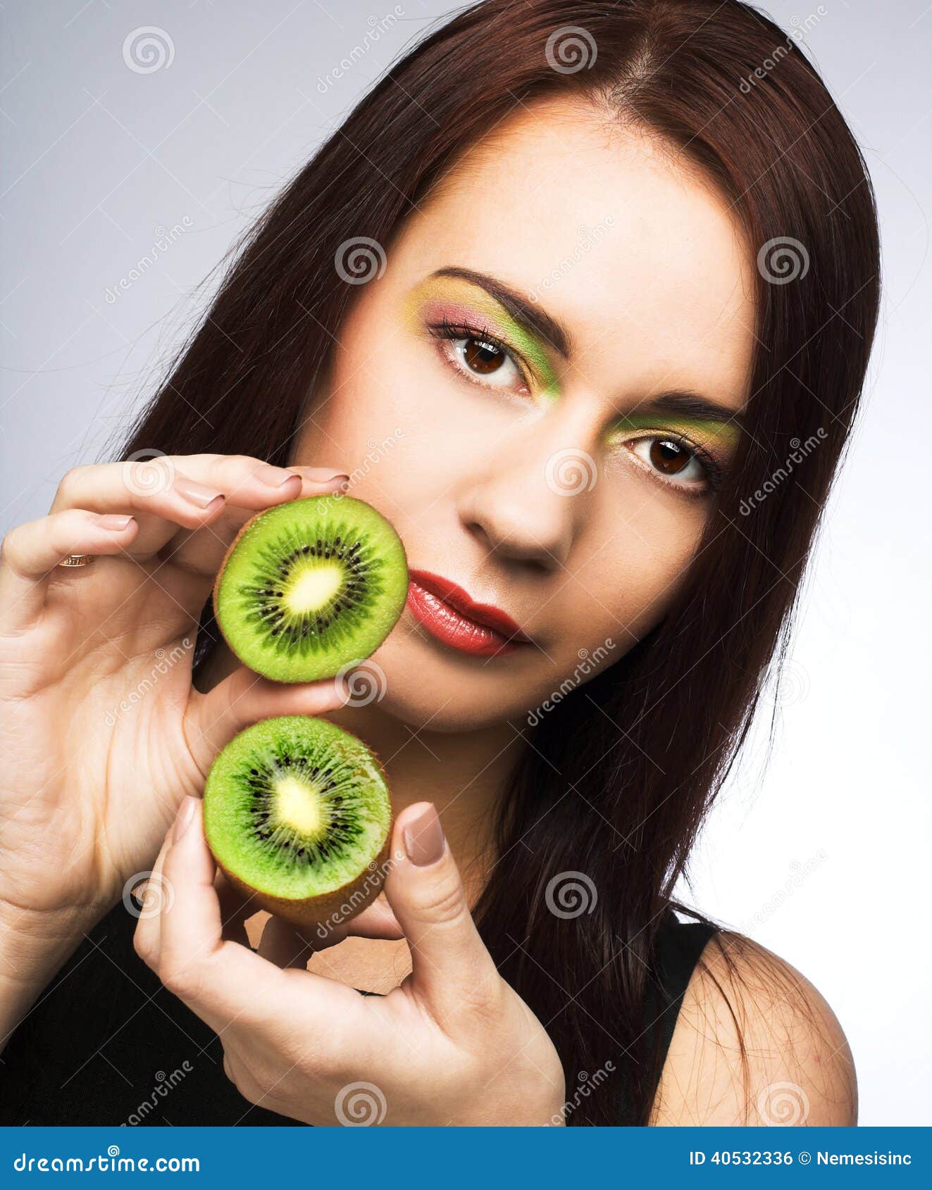 Woman with fruits stock photo. Image of concept, face - 40532336
