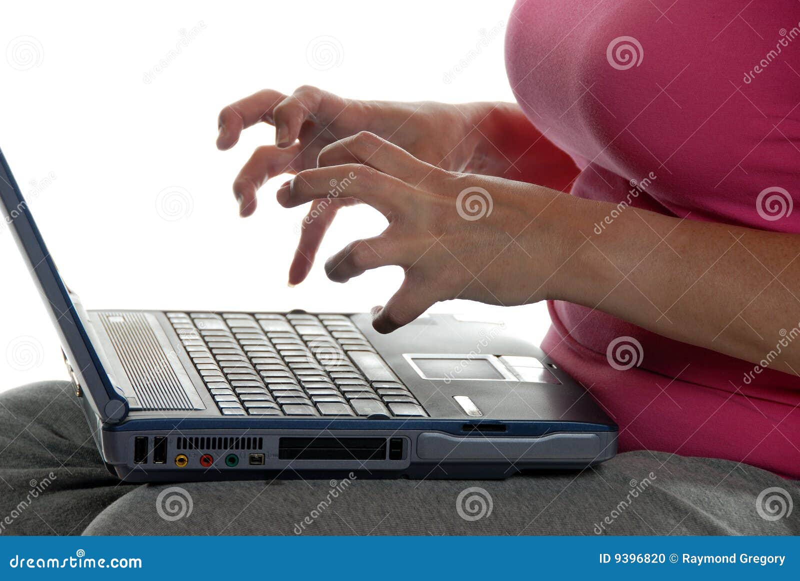 Woman Frustrated at Computer Stock Photo - Image of bench, sitting: 9396820