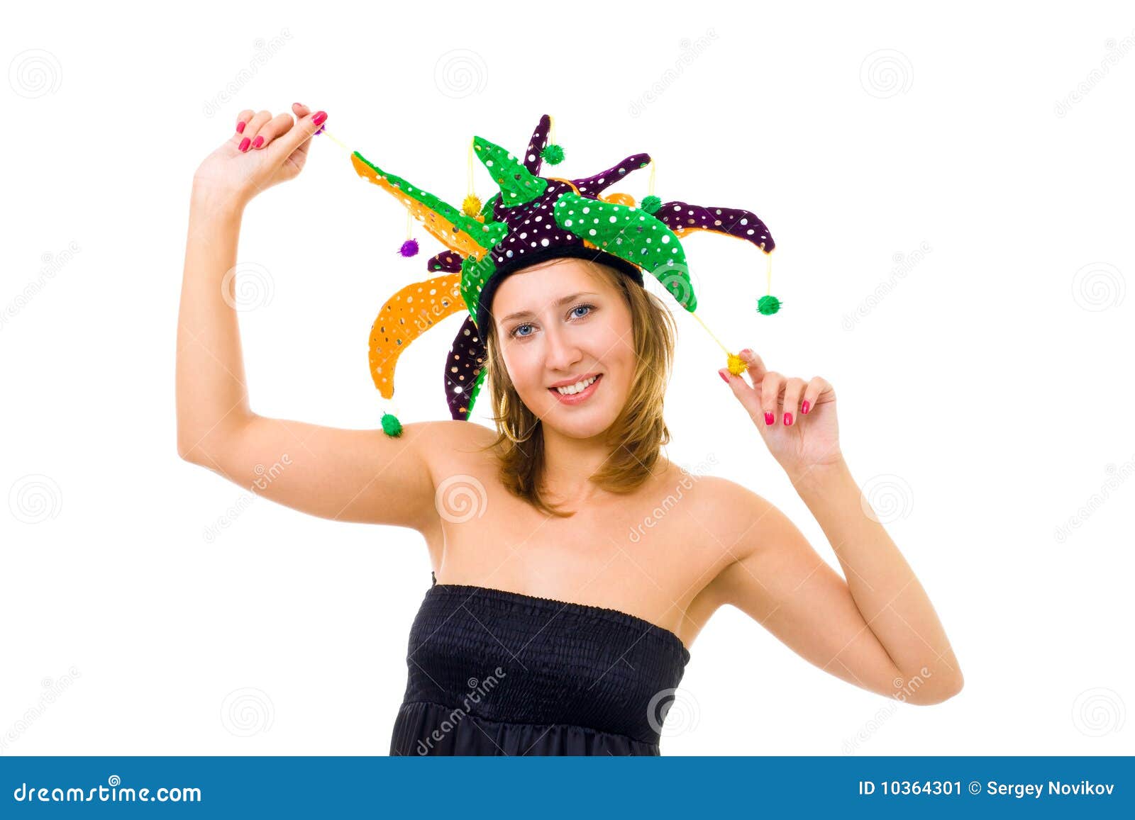 Woman in Funny Cap Make a Fool Stock Image - Image of basketball, nice ...