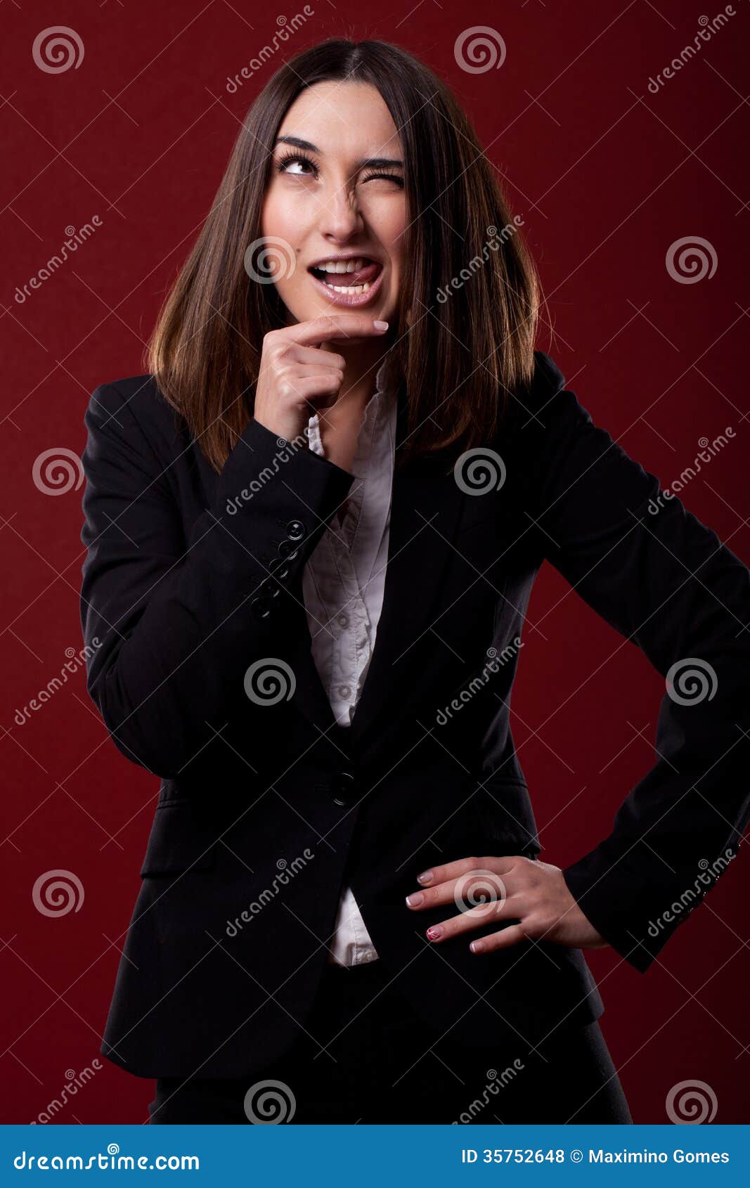 Woman with Funny Expression Stock Photo - Image of cheerful, caucasian ...