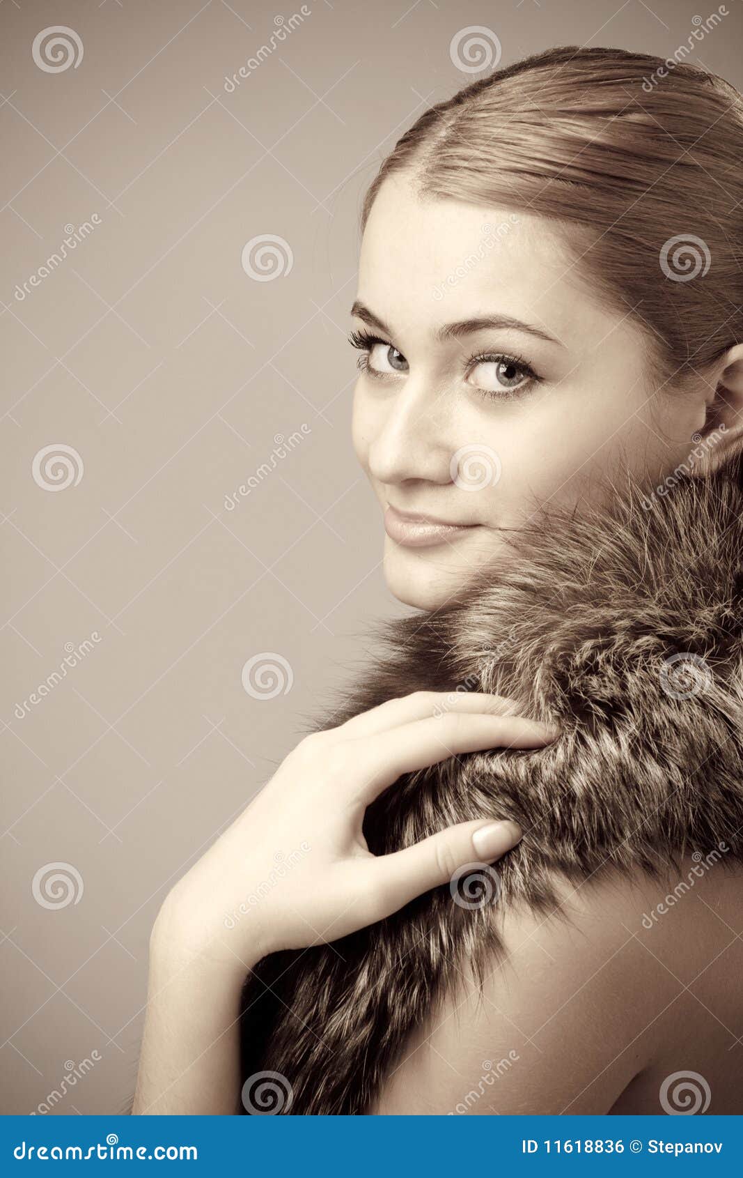 Woman with fur stock photo. Image of adult, face, woman - 11618836