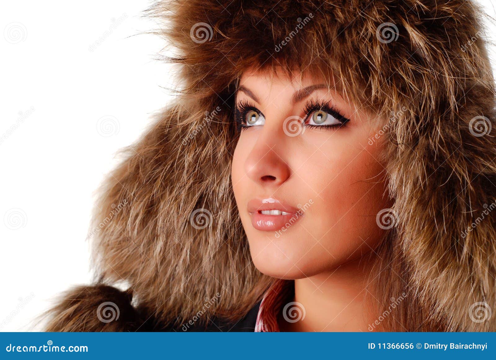 Woman in fur cap stock photo. Image of women, fuzz, hair - 11366656