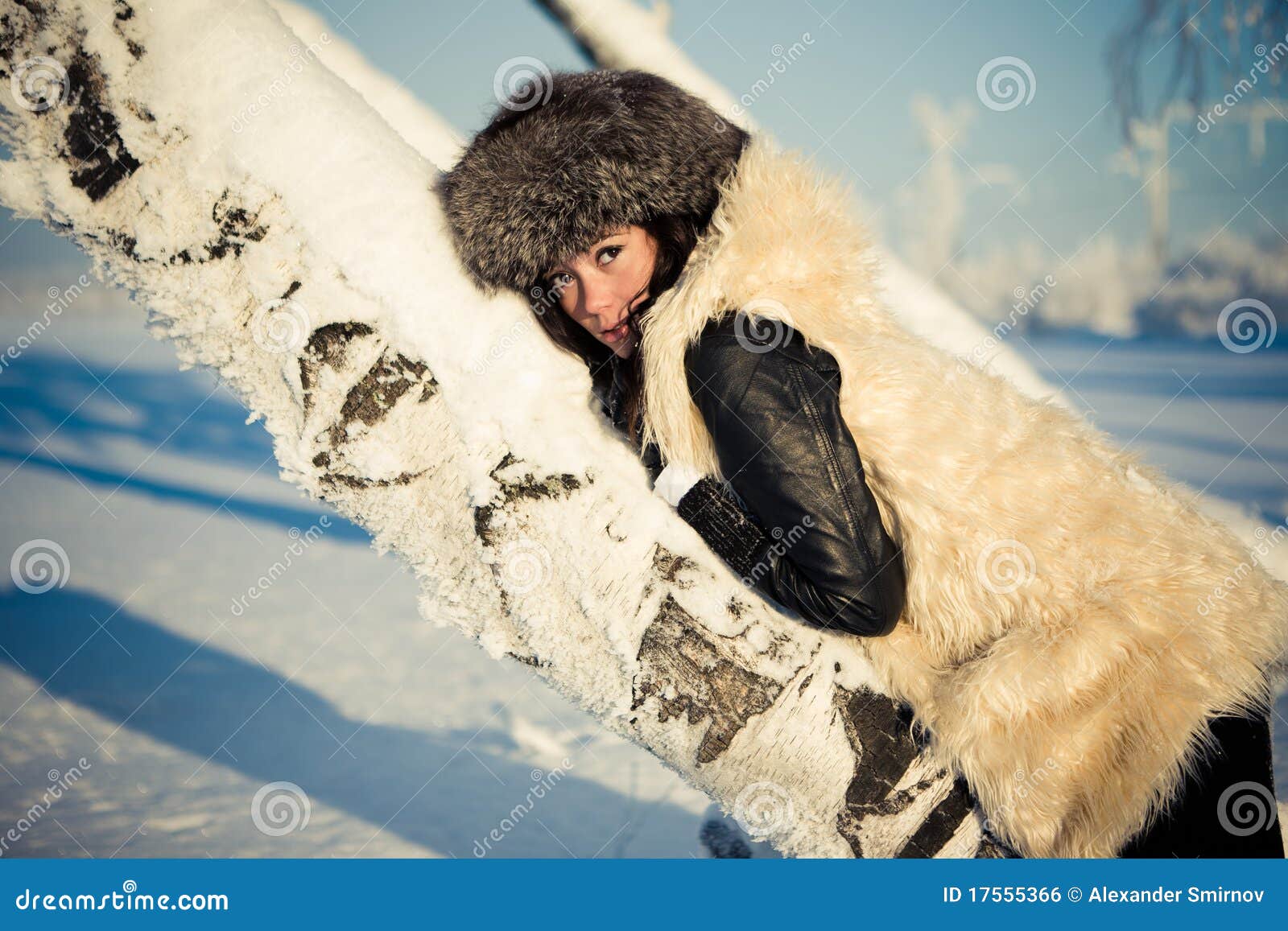 Woman in a Fur Coat Lay on the Tree Stock Photo - Image of hope, person ...
