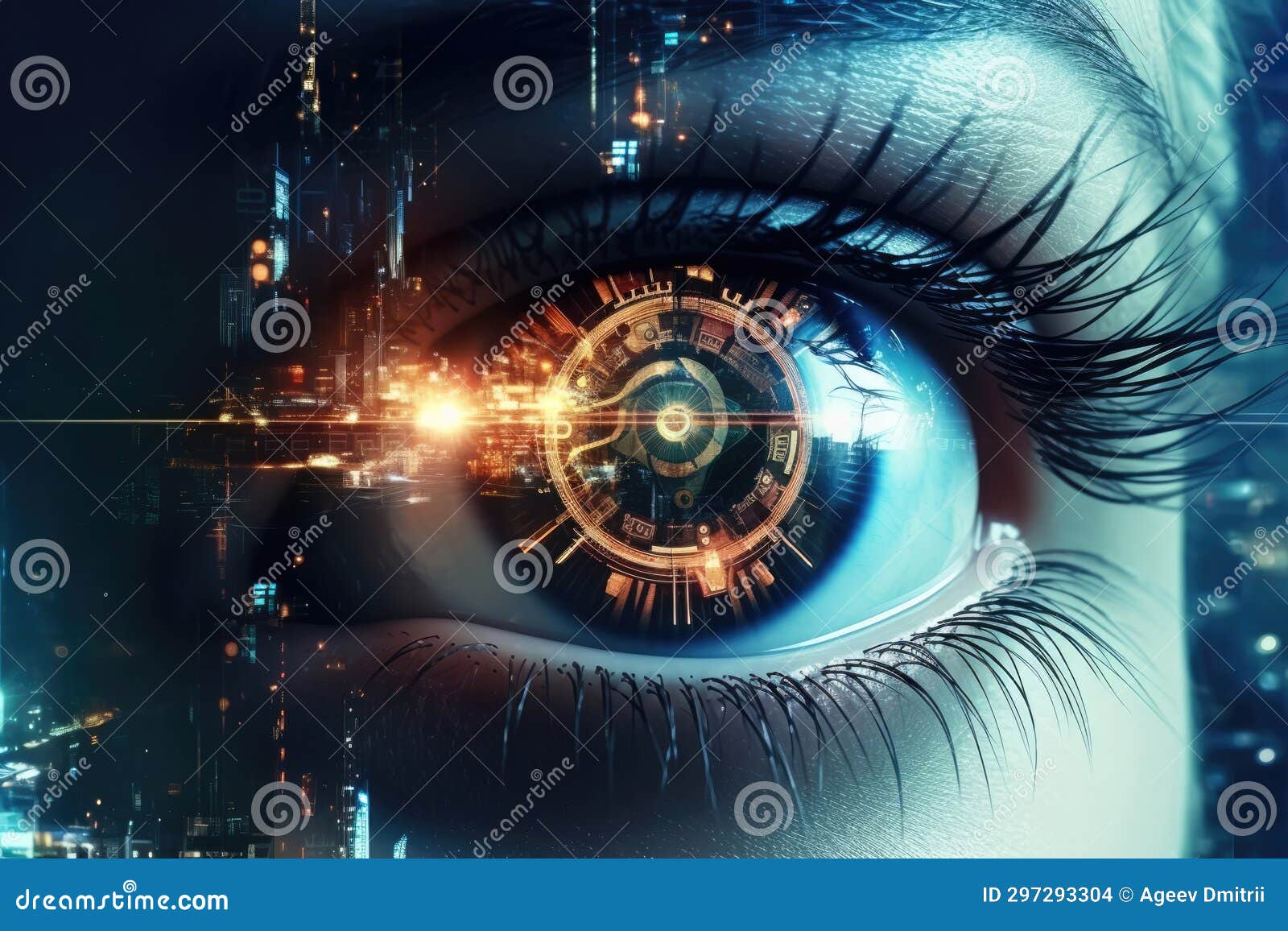 Computer Vision Eye Science Technology Concept Secure Human Futuristic ...