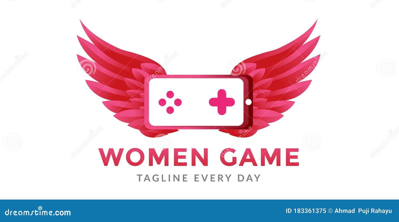 Woman Gamer Logo Design Vector Editorial Image - Illustration of logo ...