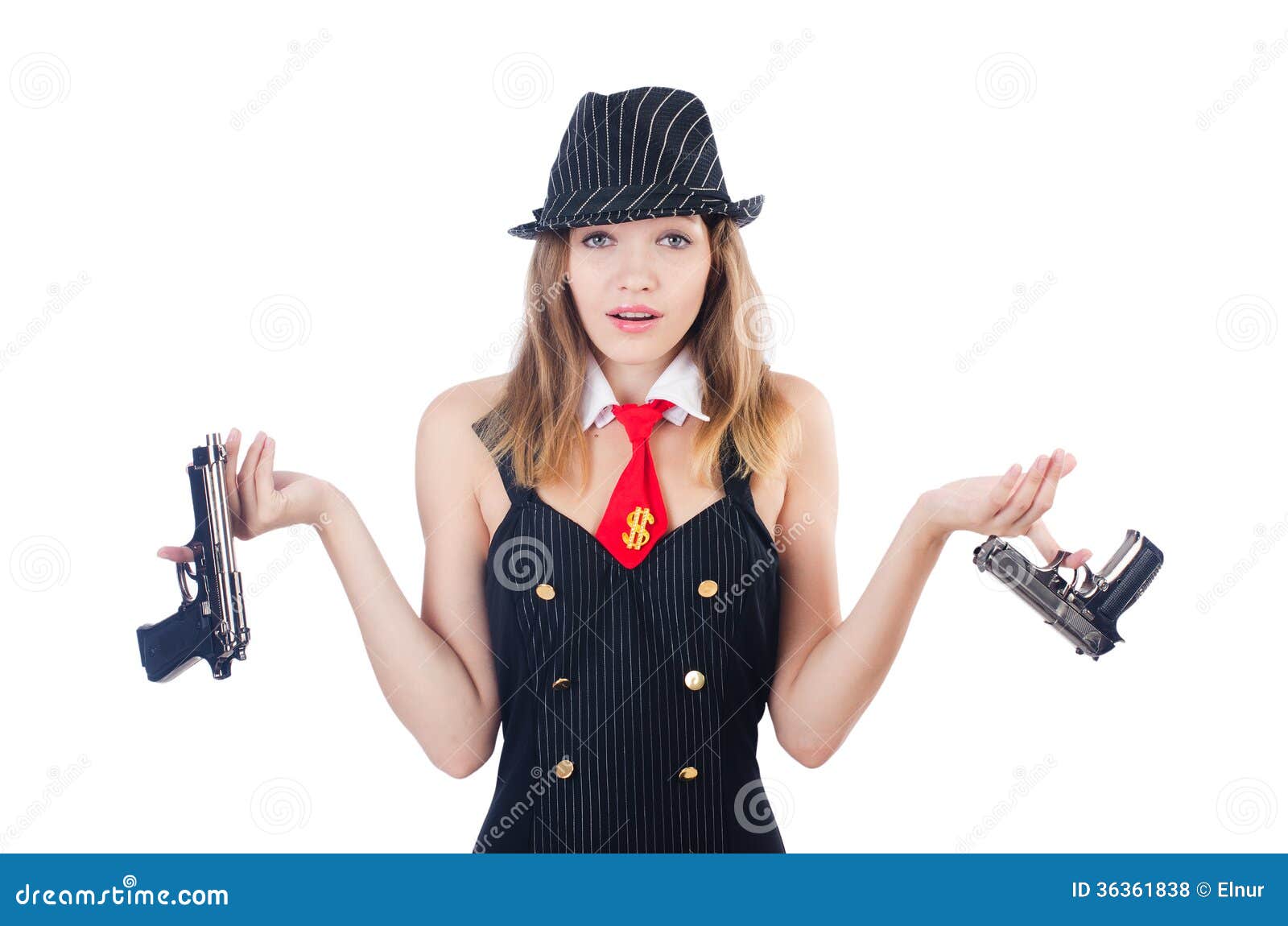 Woman gangster stock photo. Image of crime, mobster, female - 36361838