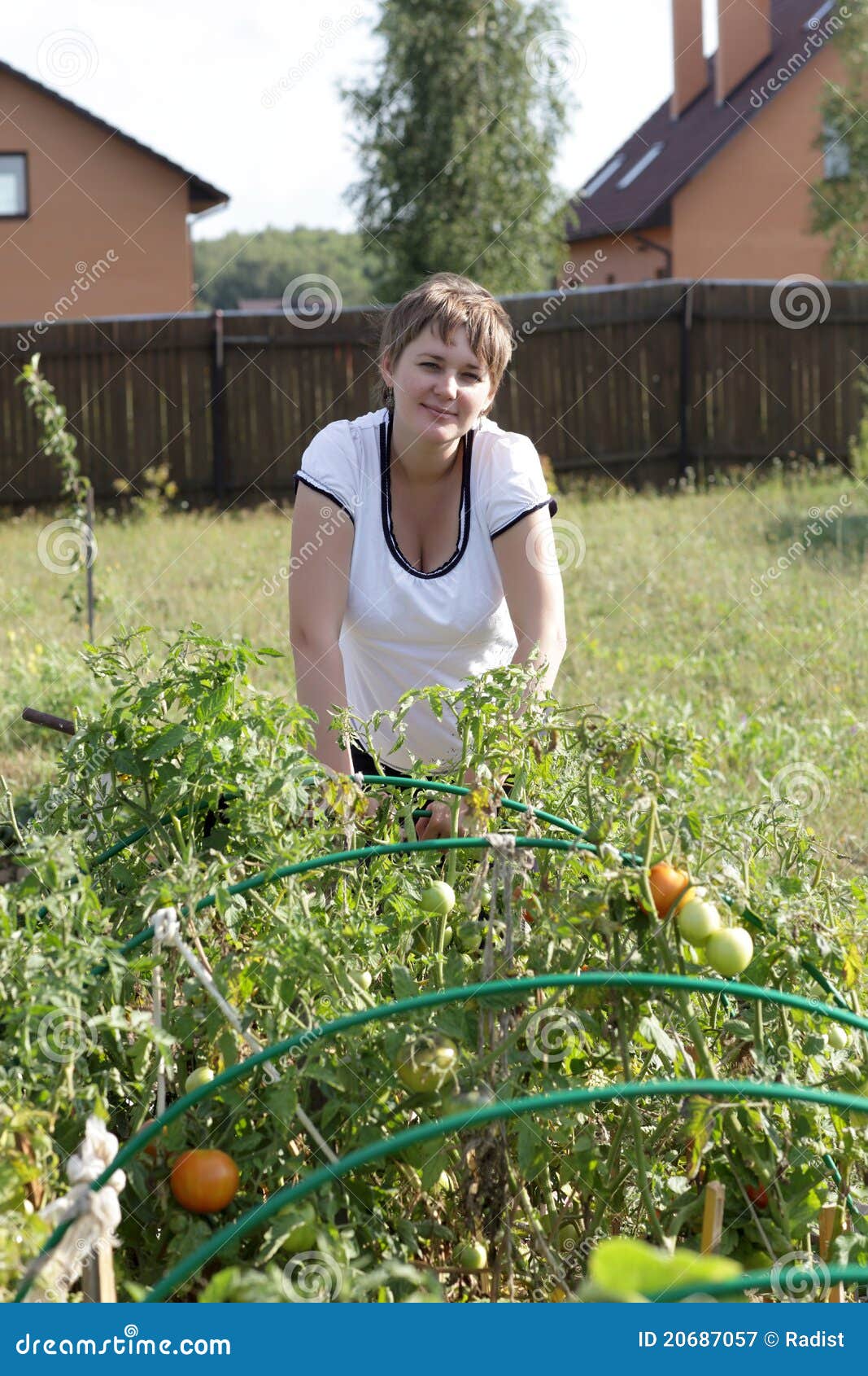 Woman in garden stock image. Image of nutrition, growth - 20687057