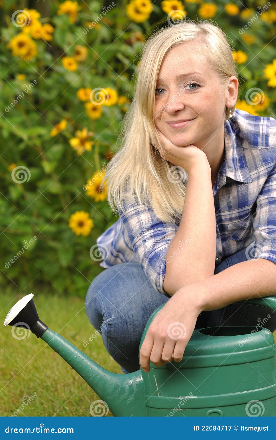Woman in garden. stock image. Image of field, female - 22084717