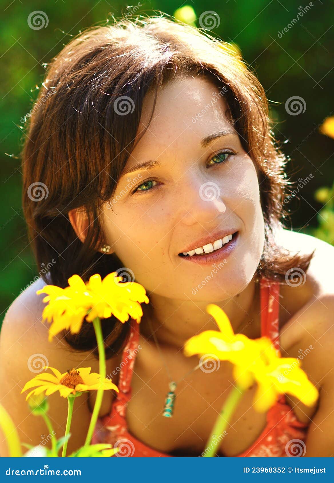 Woman in garden. stock photo. Image of concept, green - 23968352