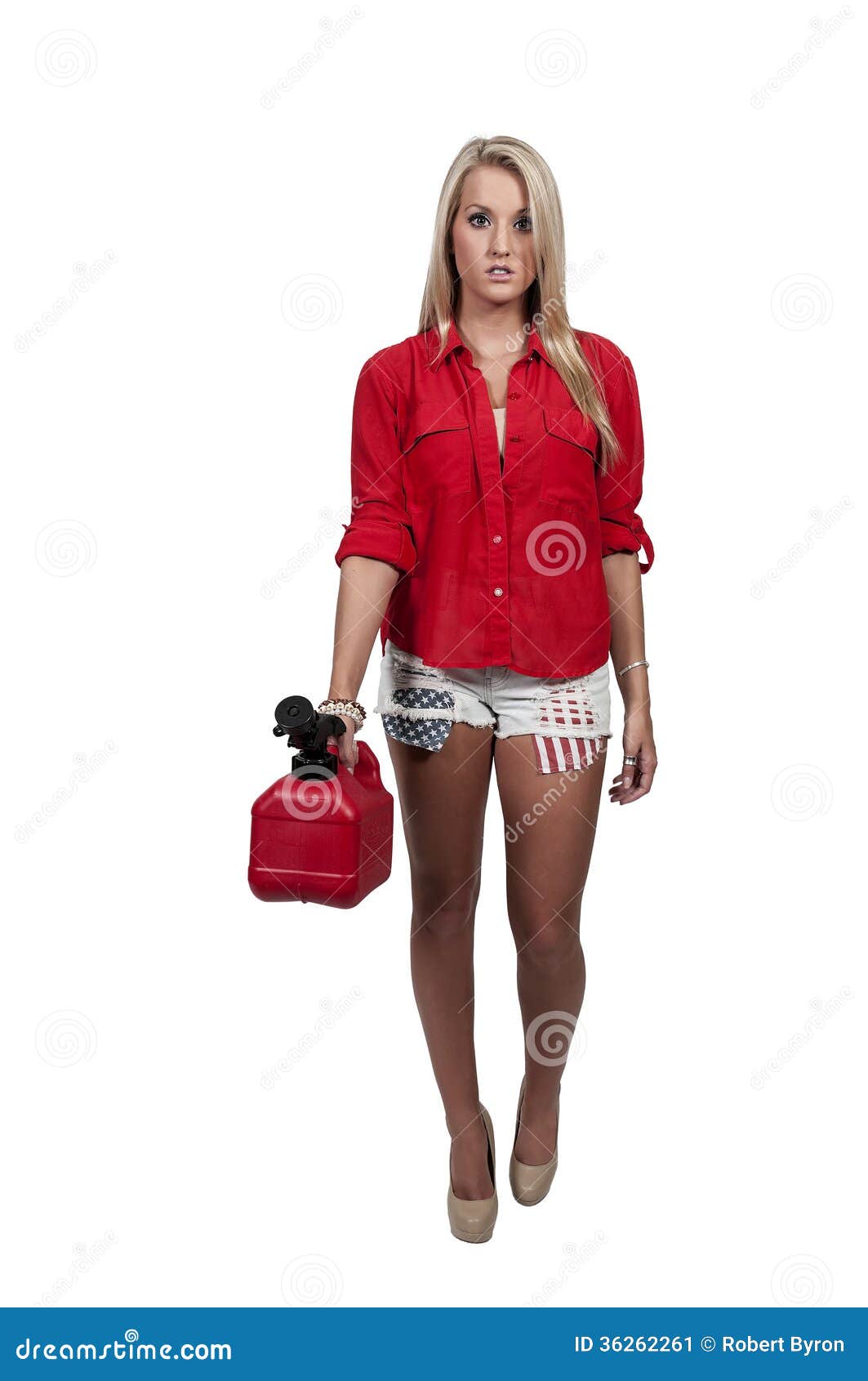 Woman with Gas Can stock image. Image of hold, female - 36262261