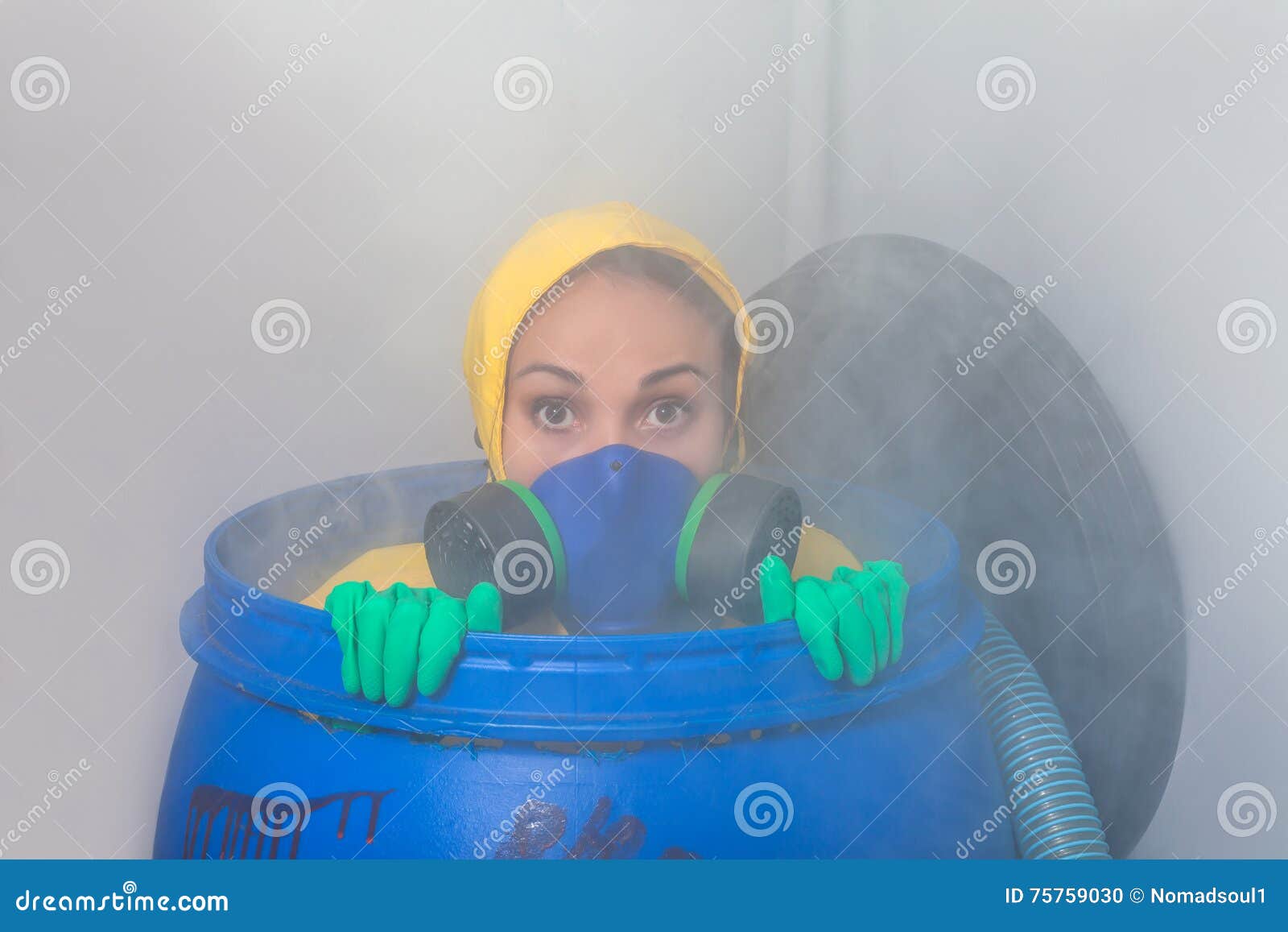 Woman in gas mask stock photo. Image of influenza, chemical - 75759030