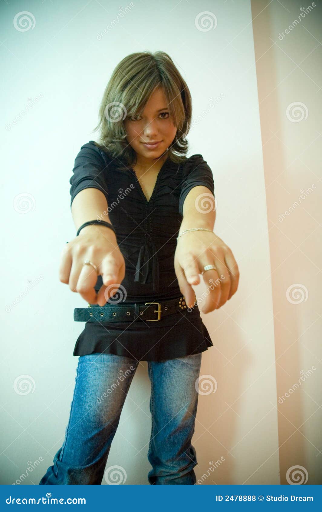 Woman gesturing stock photo. Image of beautiful, blonde - 2478888