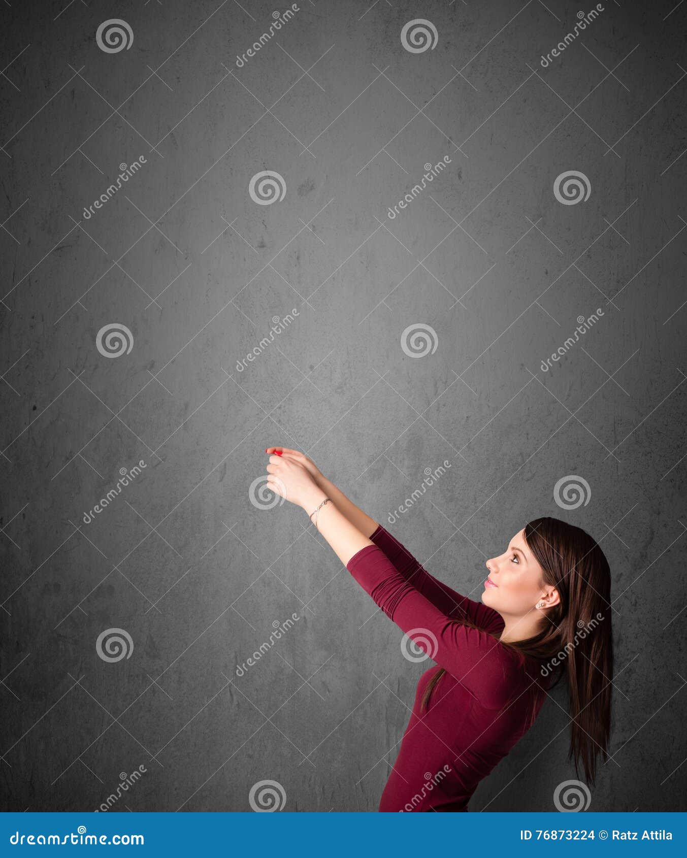 Woman Gesturing with Copy Space Stock Photo - Image of attractive ...