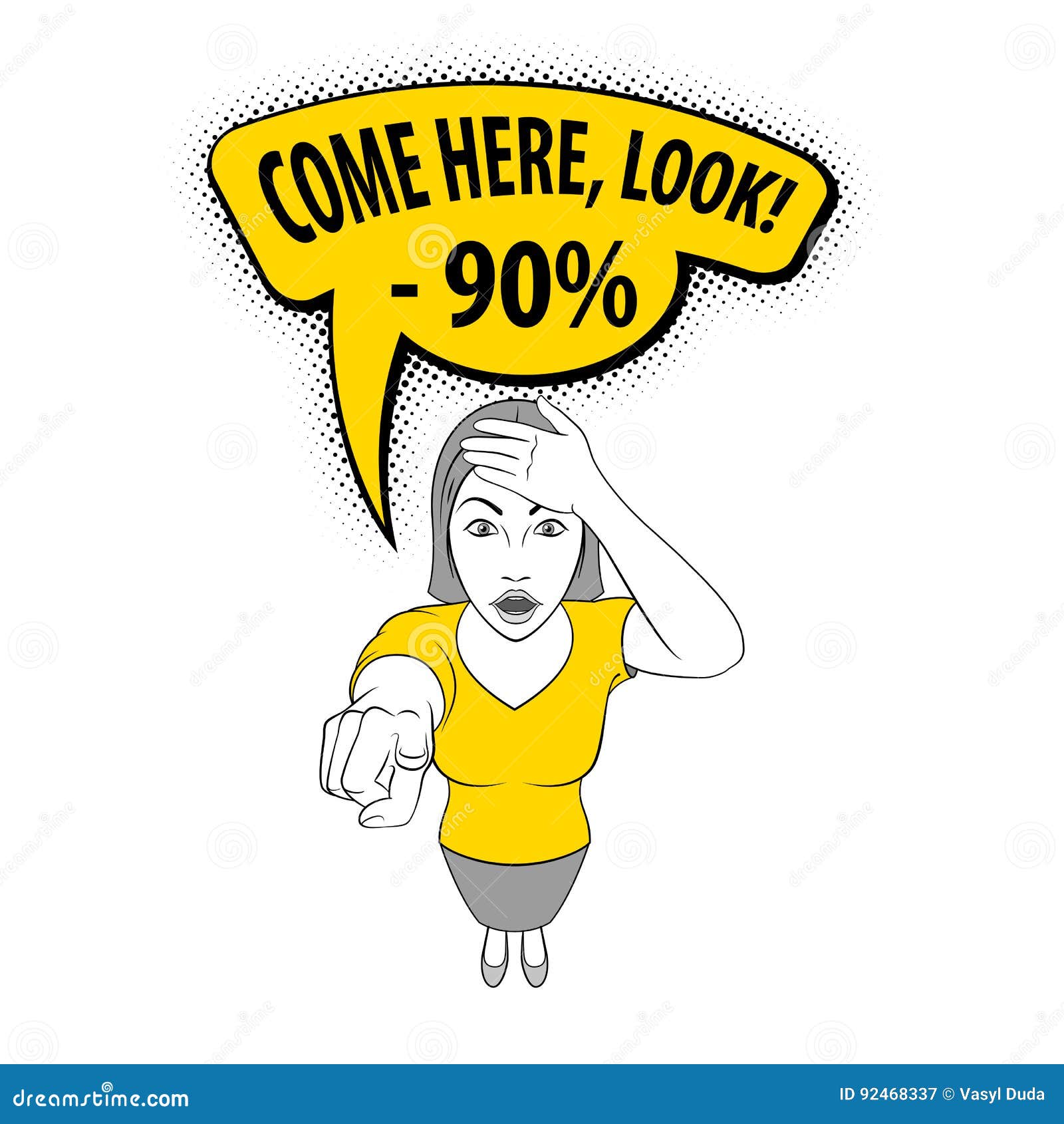 Woman Gesturing stock vector. Illustration of adult, pointing - 92468337