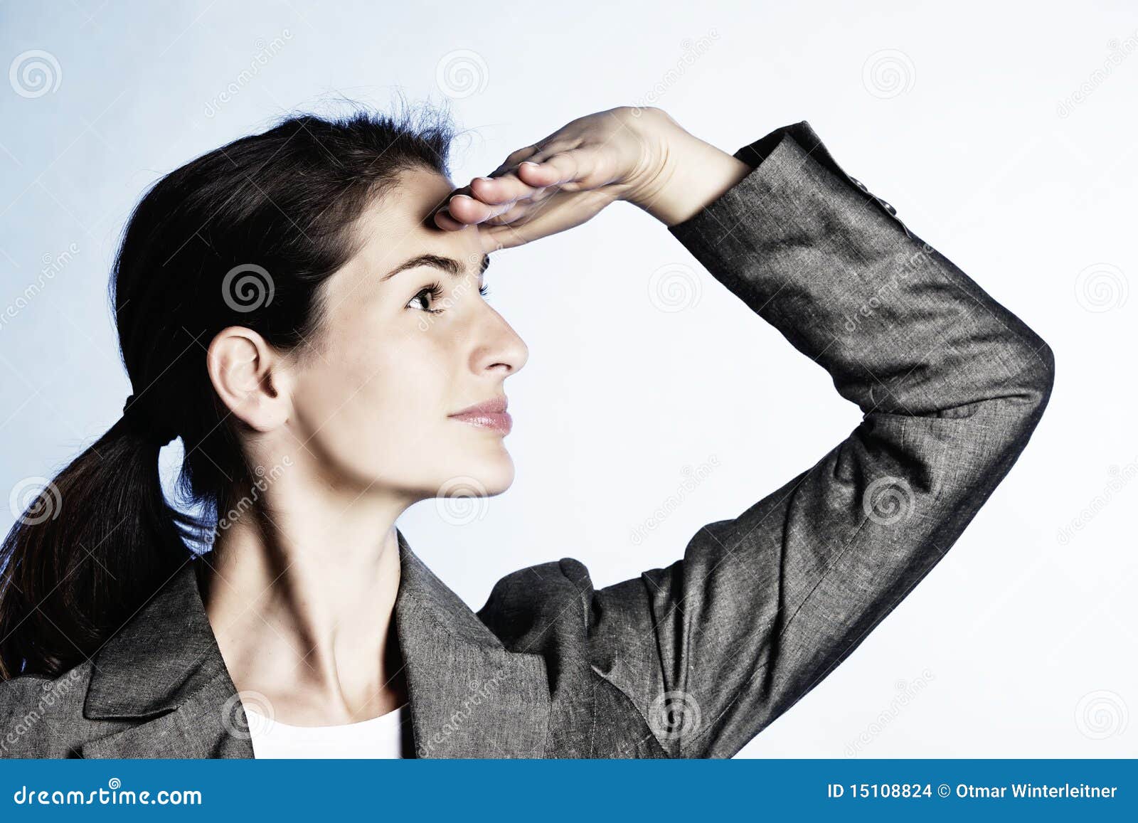 Woman Gesturing Positive Business Perspective. Stock Photo - Image of ...