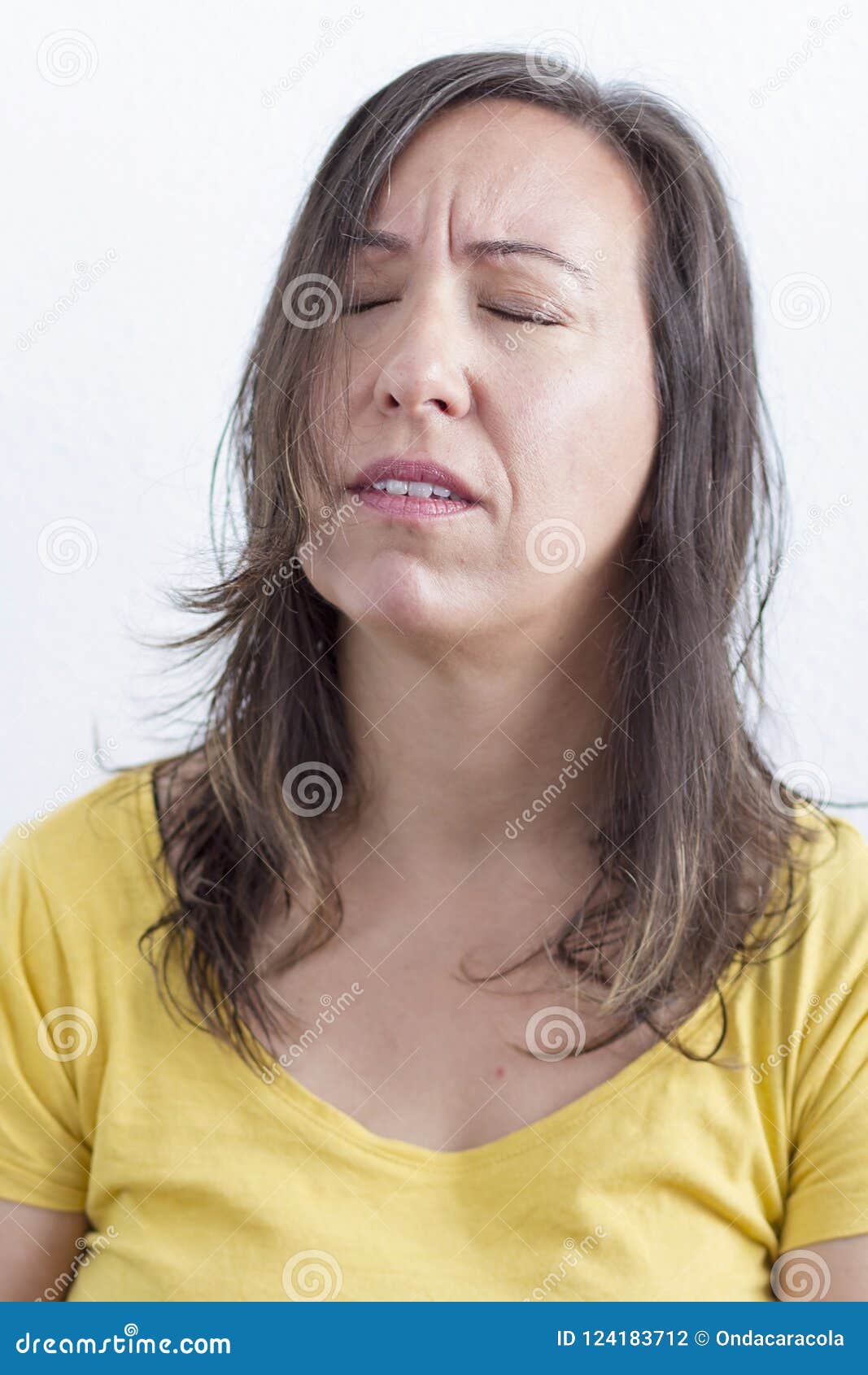 A Woman with a Suffering Expression Stock Photo - Image of expressive ...