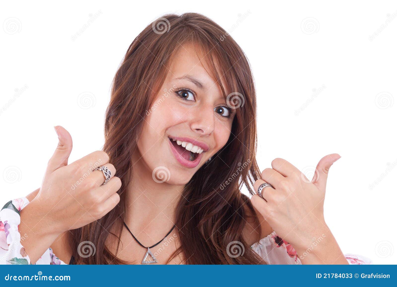 Woman gesturing a yes sign stock image. Image of brunette - 21784033