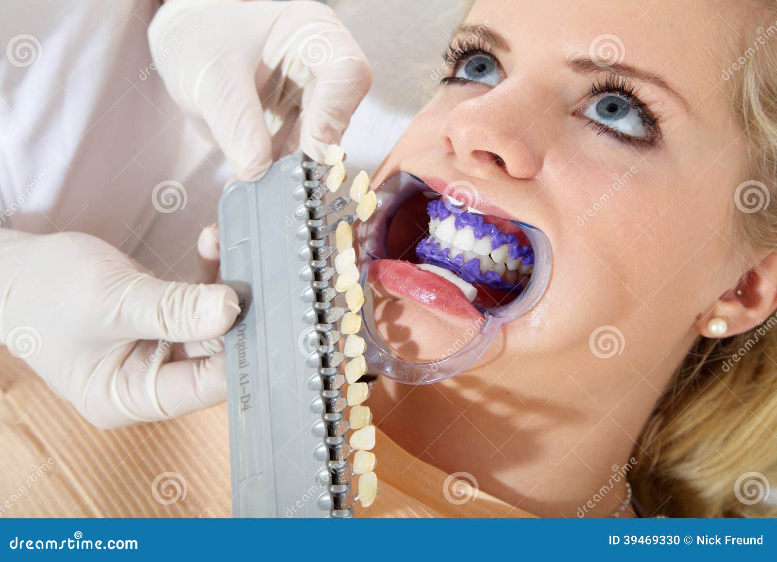 Woman Gets Bleaching from Dentist Stock Photo - Image of morning ...