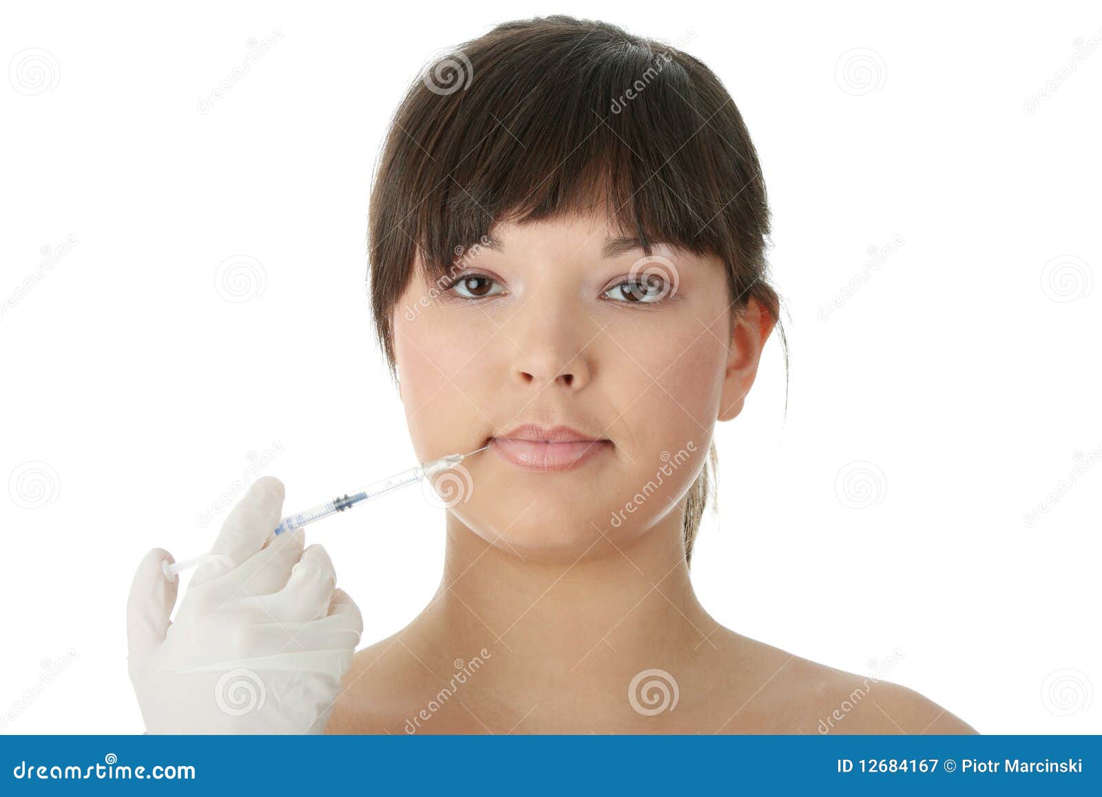 Woman Getting Botox Injection Stock Image - Image of drug, glove: 12684167