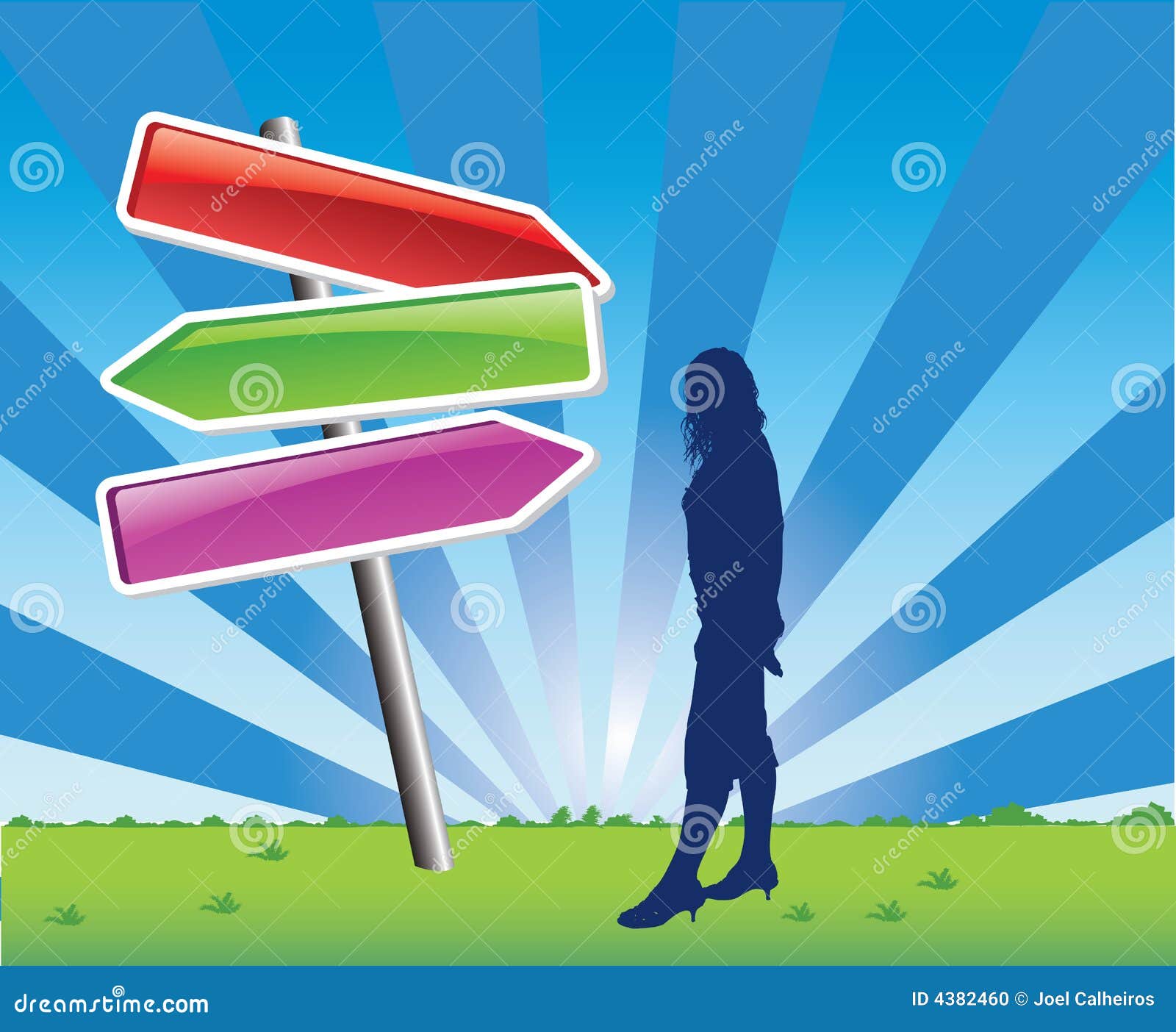 Woman Getting Directions Vector Illustration | CartoonDealer.com #4382460