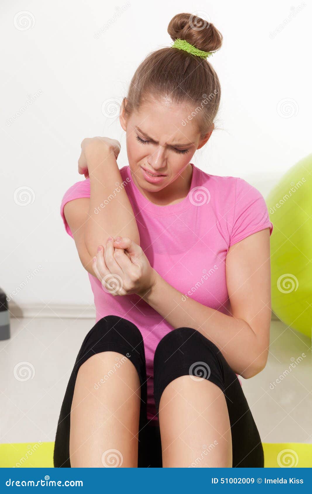 Woman Getting Hurt during Workout Stock Image - Image of painful ...