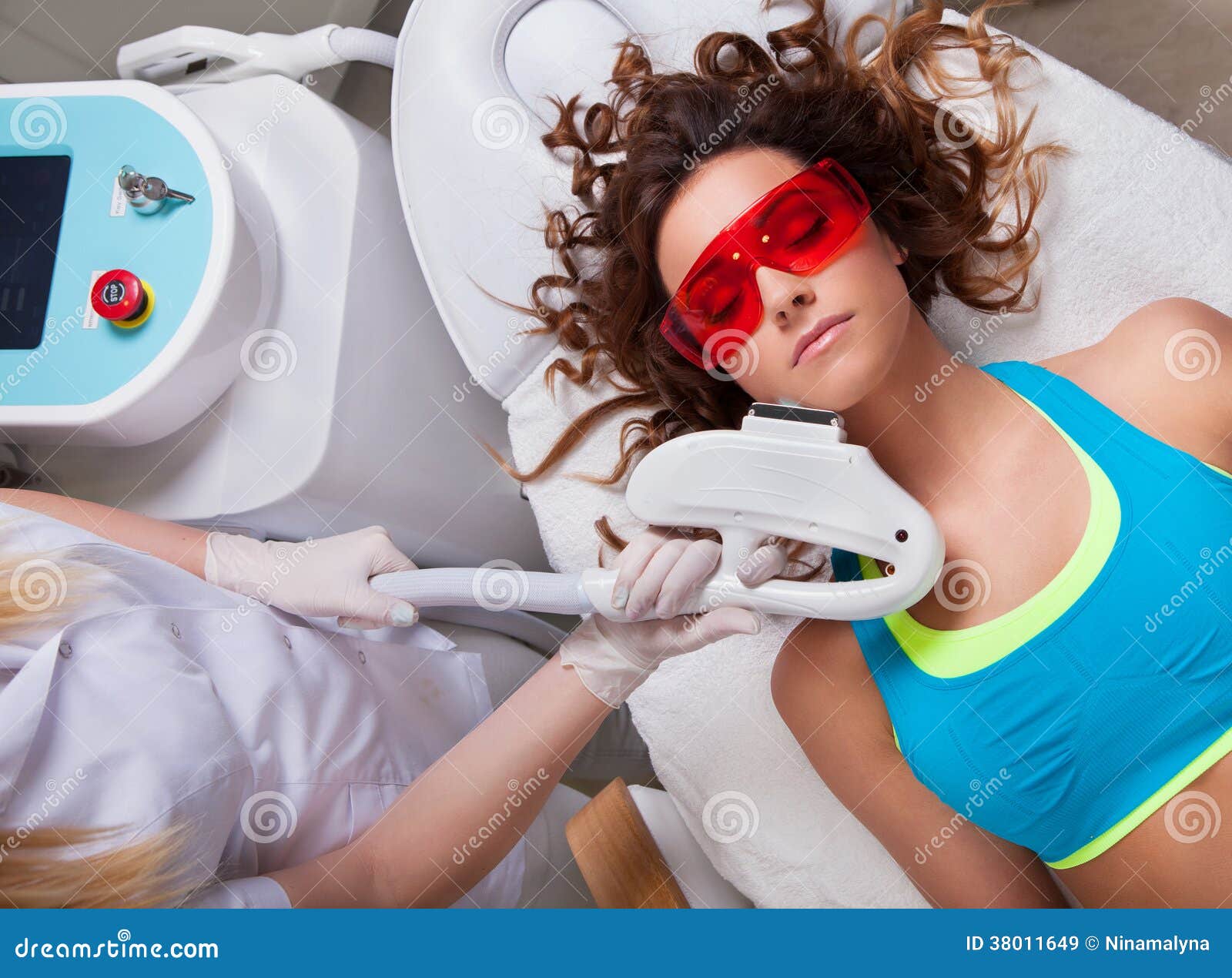 Woman Getting Laser Face Treatment Stock Image - Image of acne, aging ...