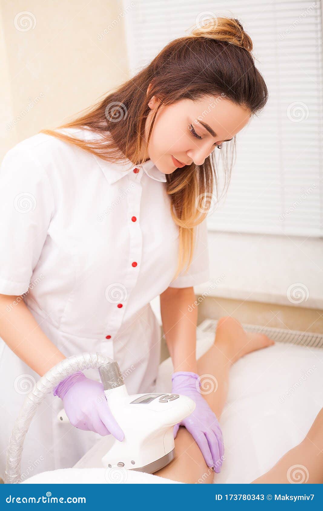 Woman Getting Lpg Hardware Massage At The Beauty Clinic Stock Image