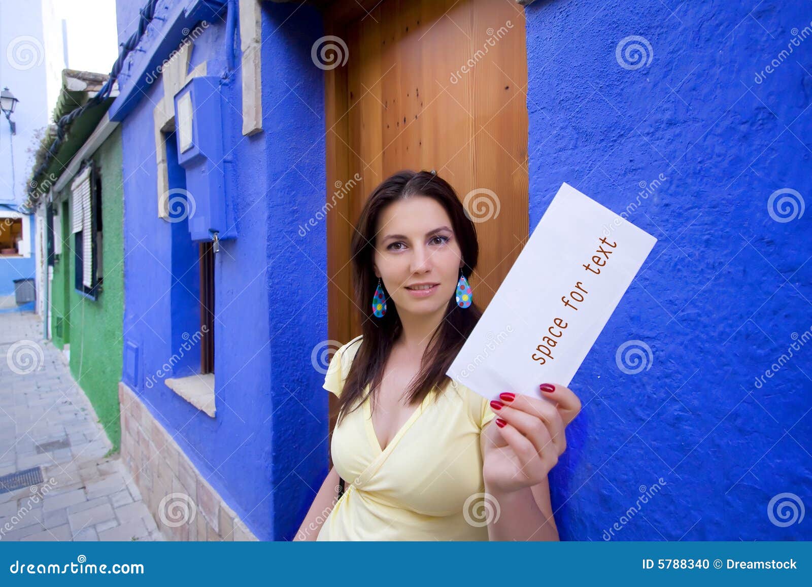 Woman Getting Mail stock photo. Image of person, advertise - 5788340