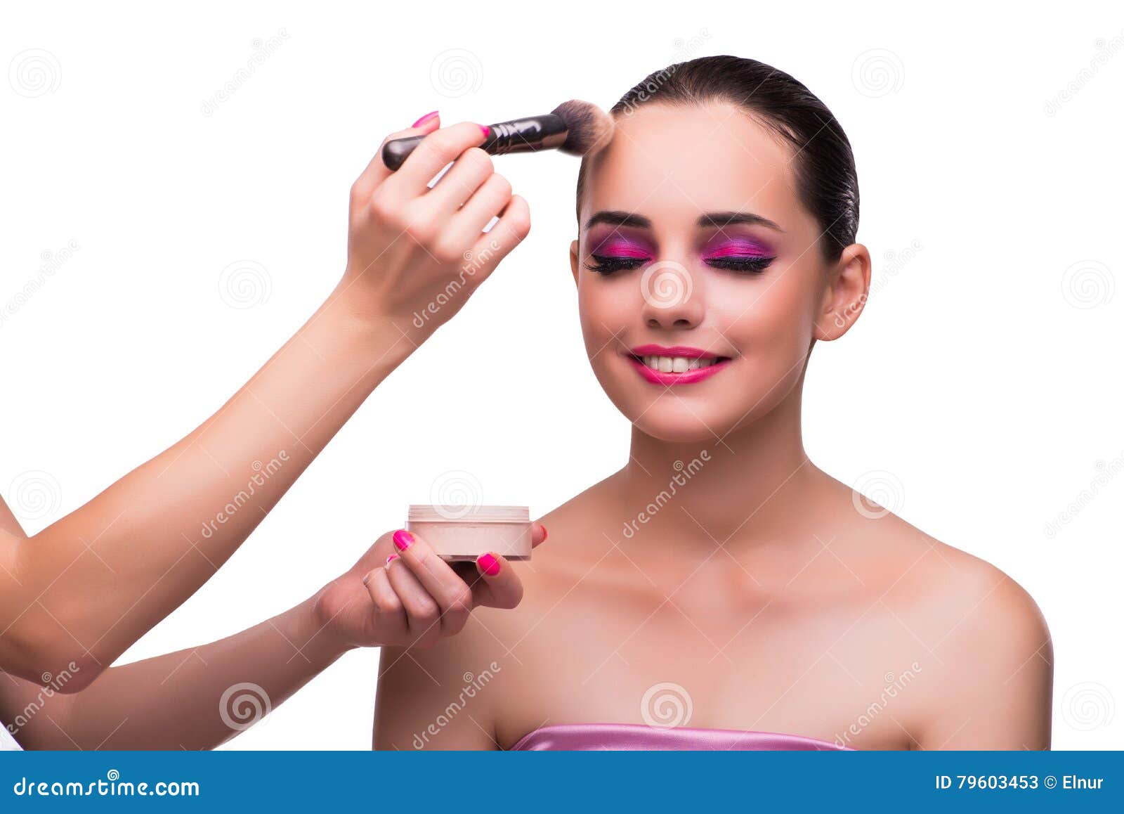 The Woman Getting Make-up Isolated on White Stock Image - Image of ...