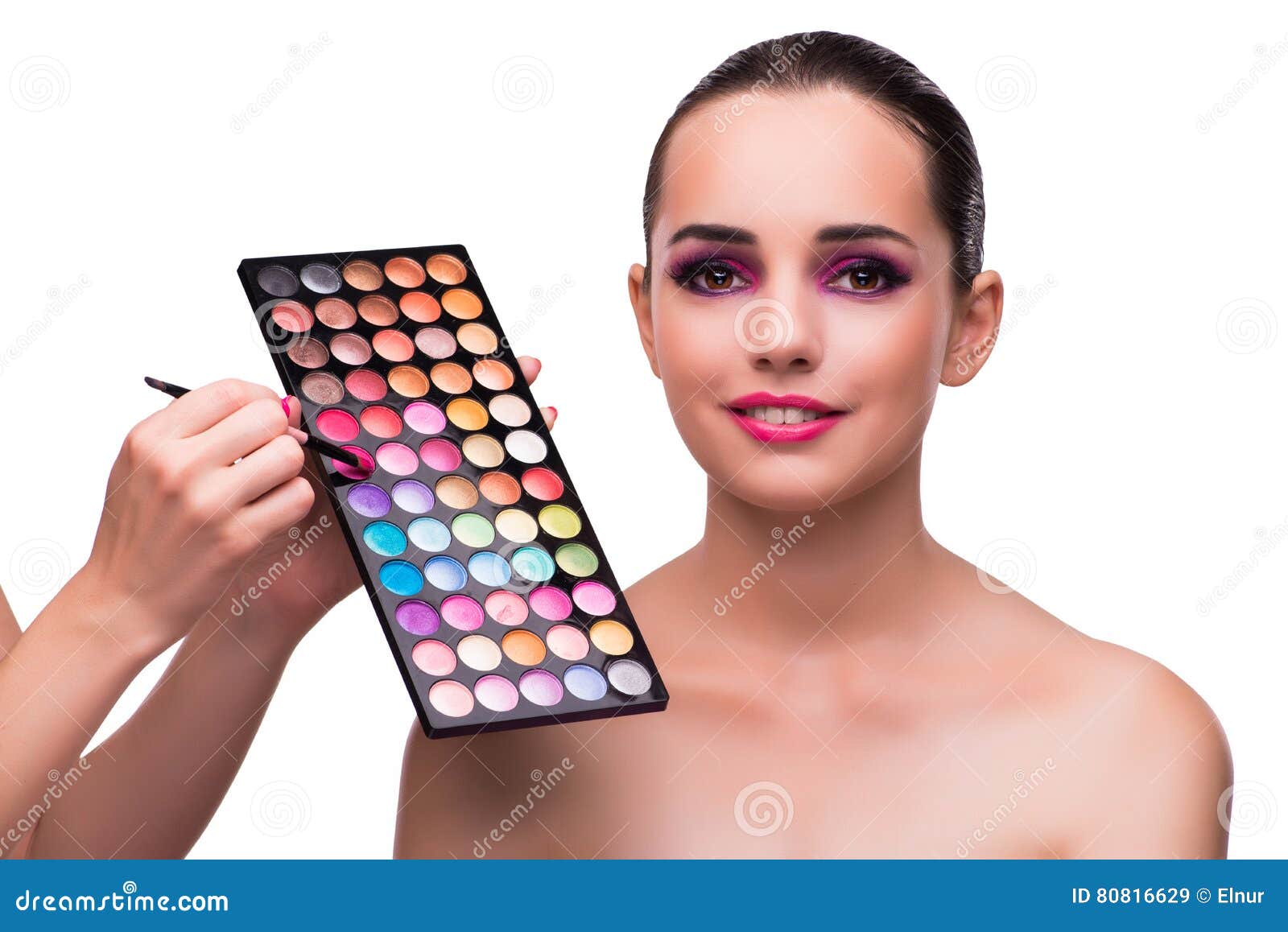 The Woman Getting Make-up Isolated on White Stock Image - Image of ...