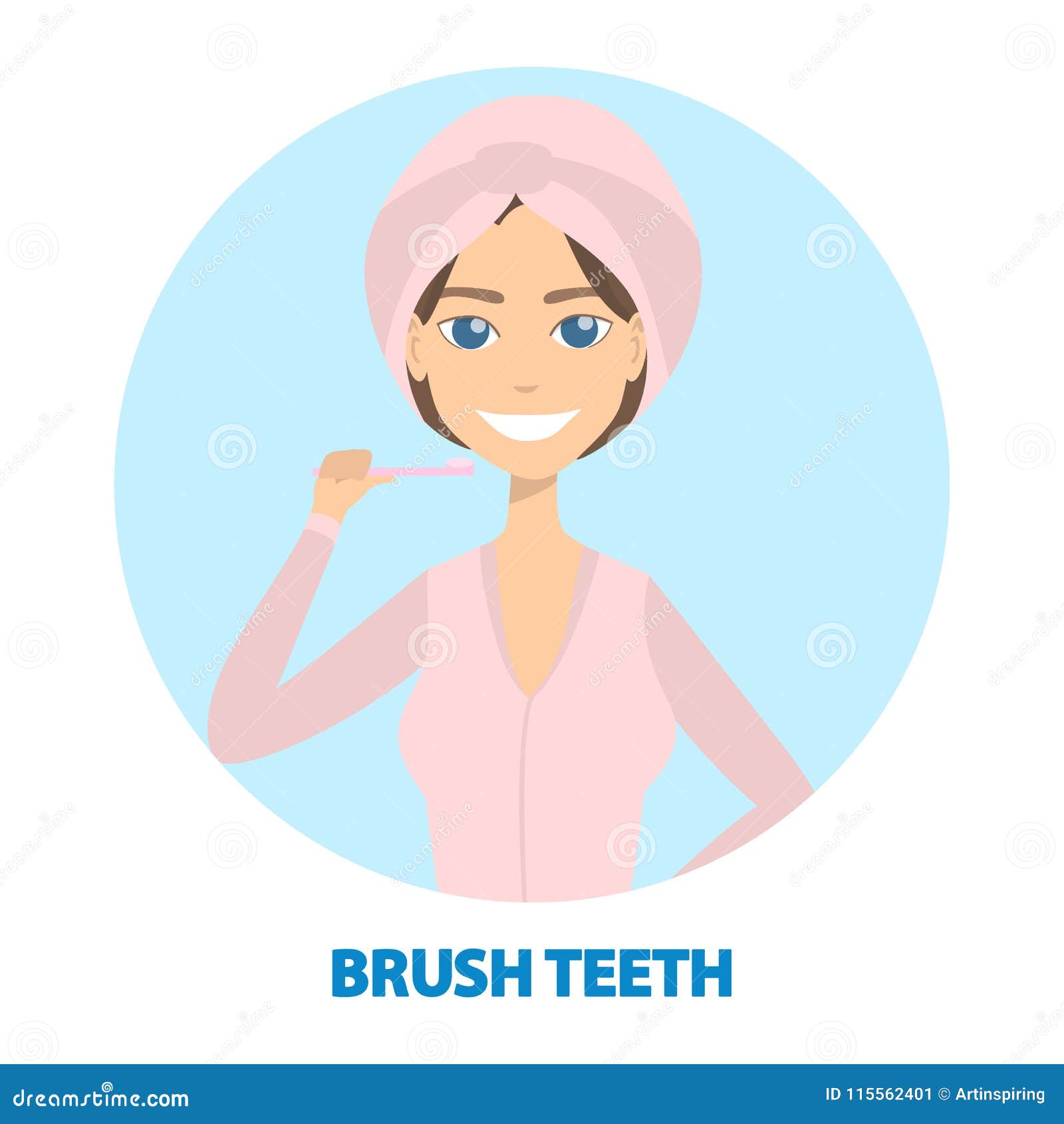 Woman getting ready. stock vector. Illustration of concept - 115562401