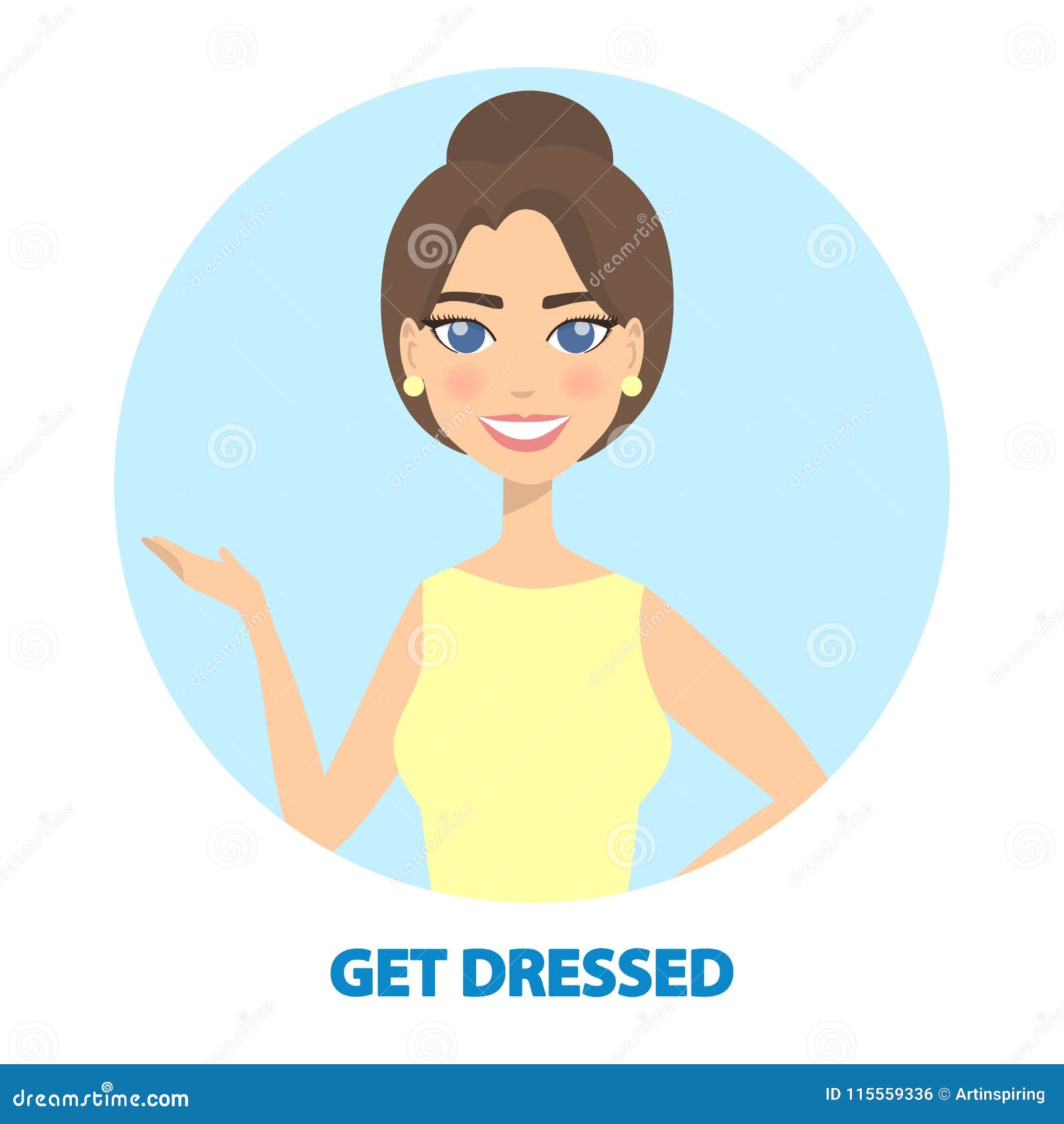 Woman getting ready. stock vector. Illustration of ready - 115559336