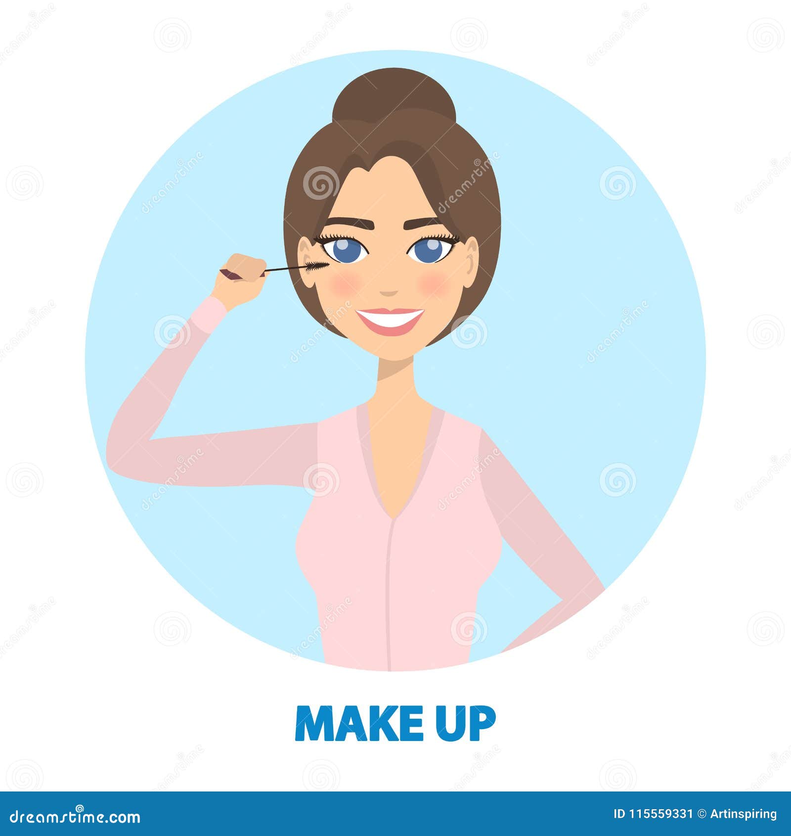 Woman getting ready. stock vector. Illustration of mascara - 115559331