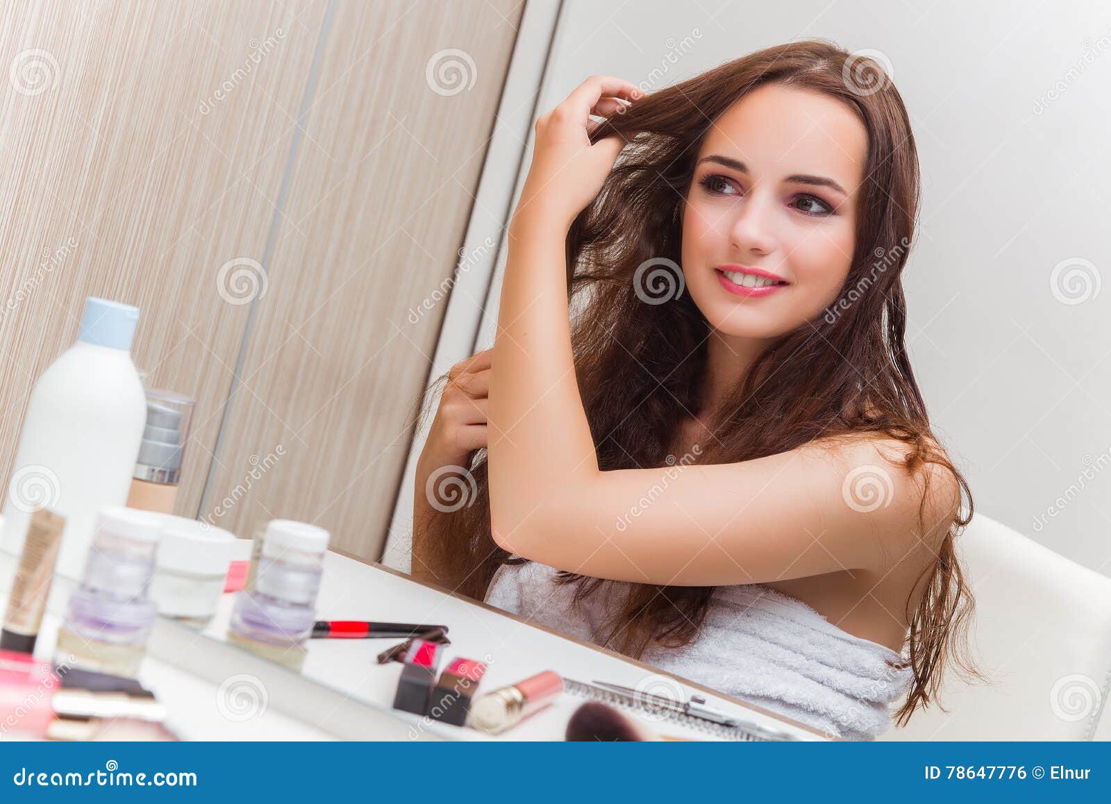 The Woman Getting Ready for the Party Stock Photo - Image of hair ...