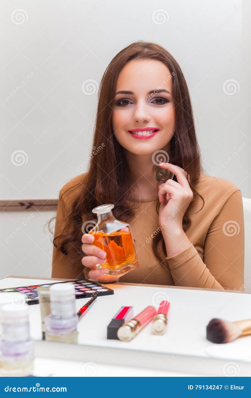 The Woman Getting Ready for the Party Stock Image - Image of aromatic ...