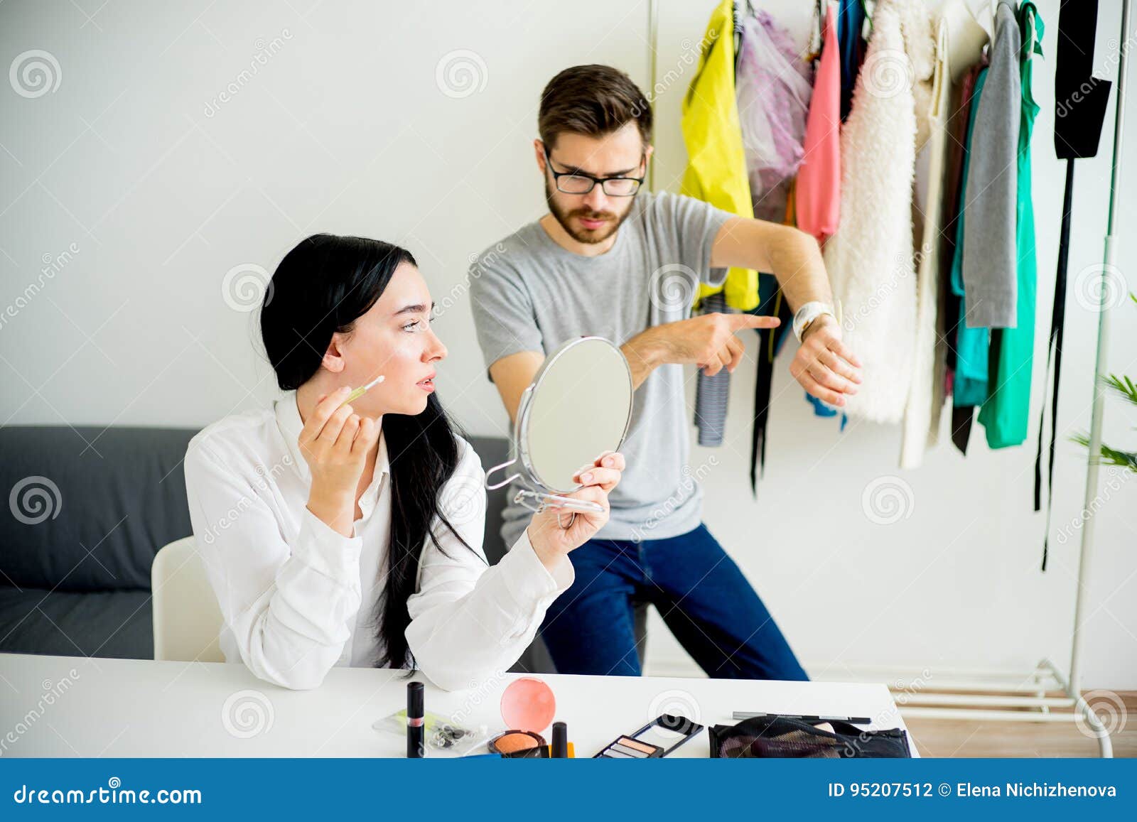 Woman is getting ready stock photo. Image of waiting - 95207512