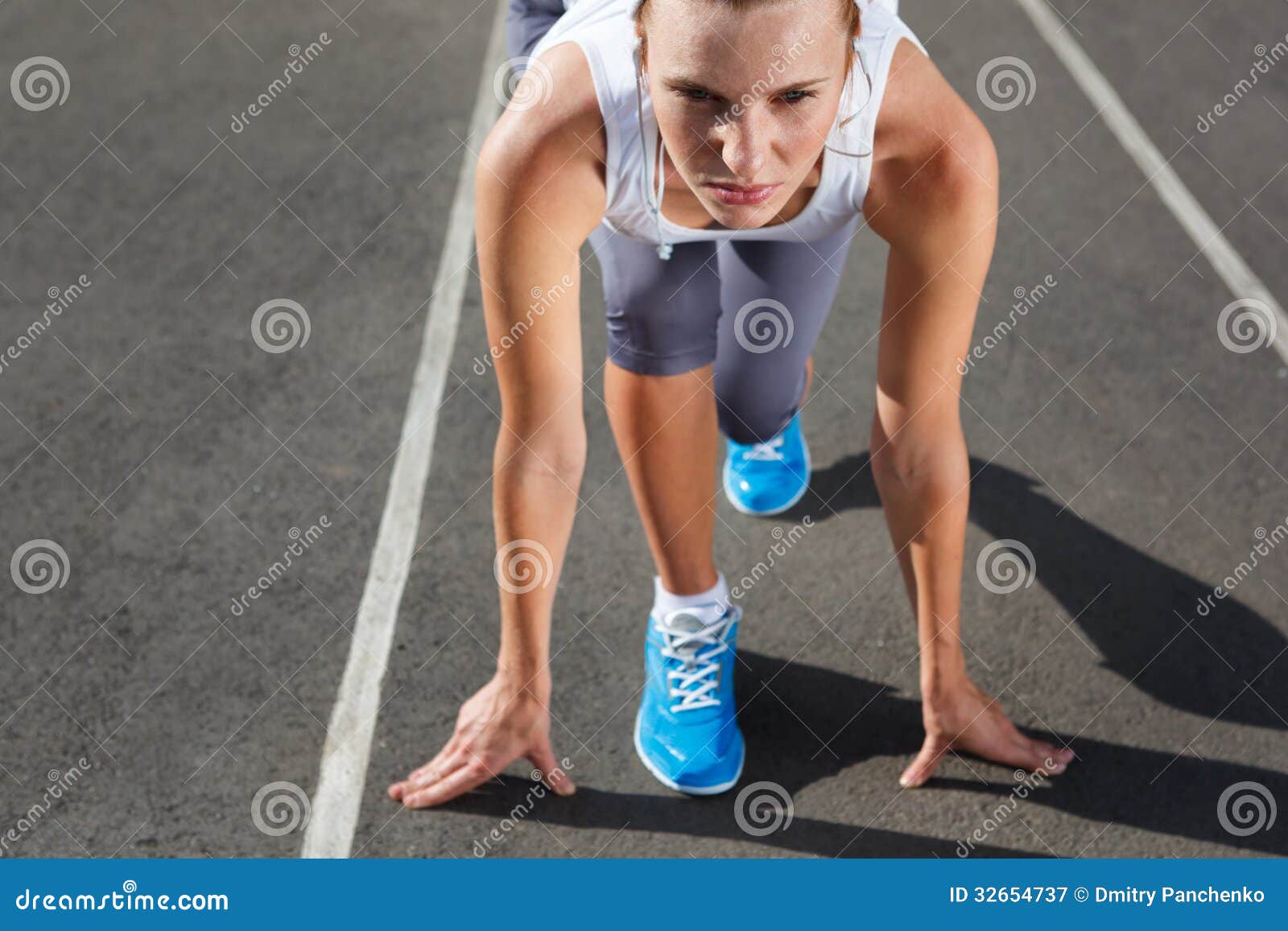 Woman Getting Ready To Start on Stock Image - Image of athlete, healthy ...