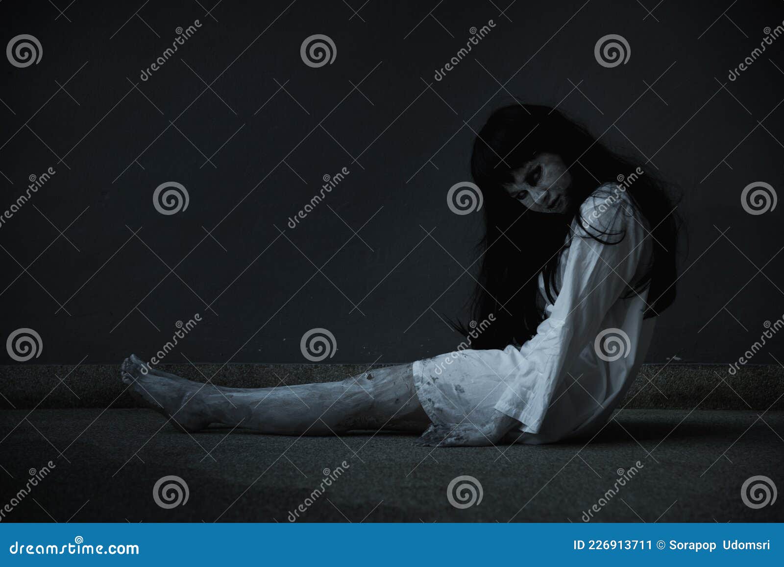 Woman Ghost Horror Her Dead and Sleeping Stock Image - Image of ...