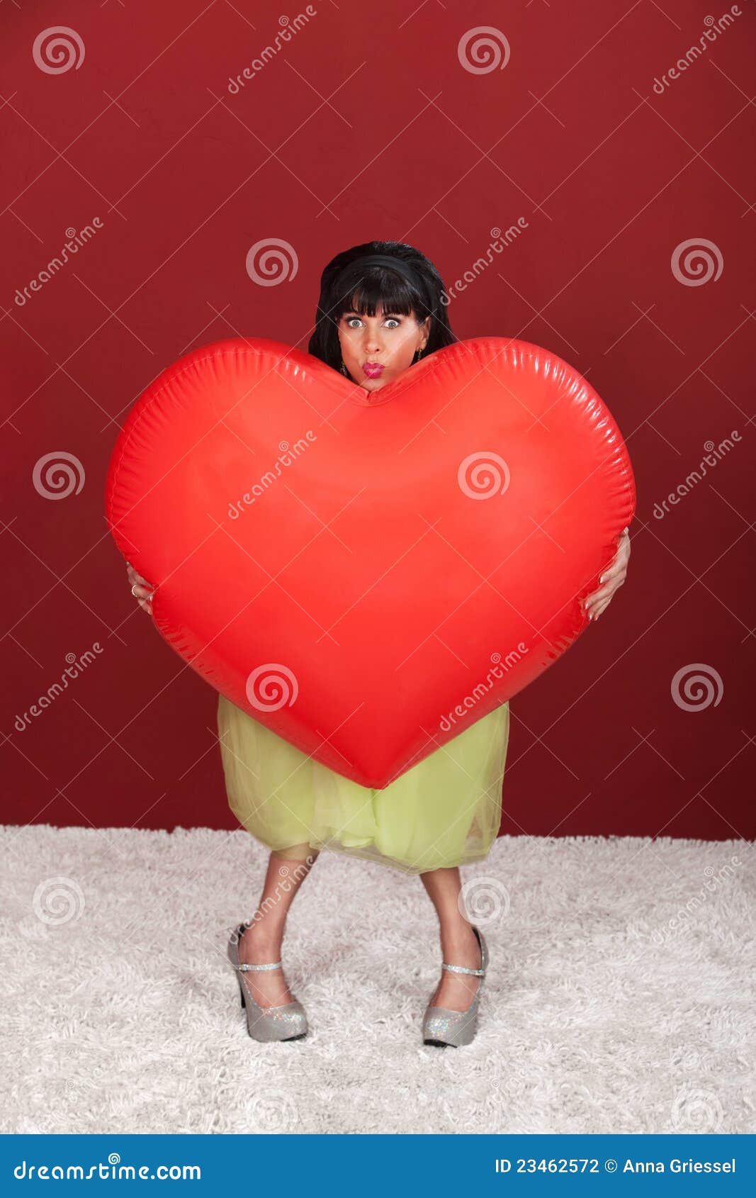Woman with Giant Heart stock photo. Image of bountiful - 23462572