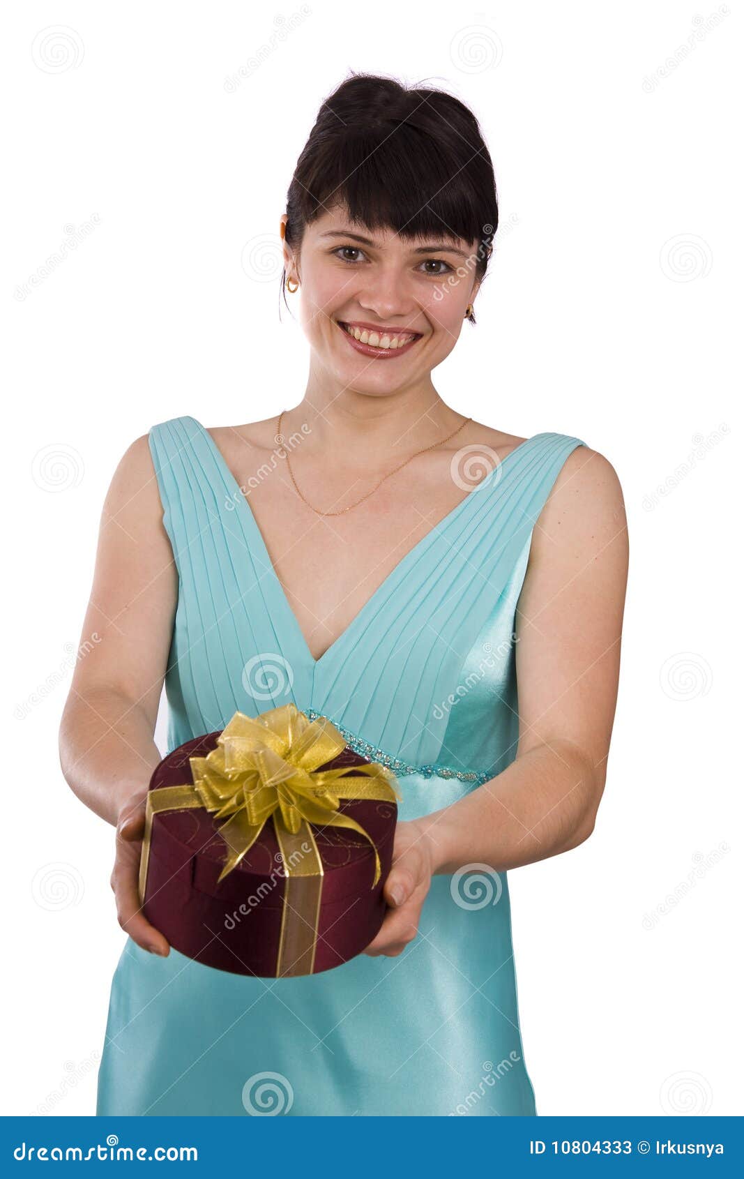 Woman with gift stock image. Image of bright, gladness - 10804333