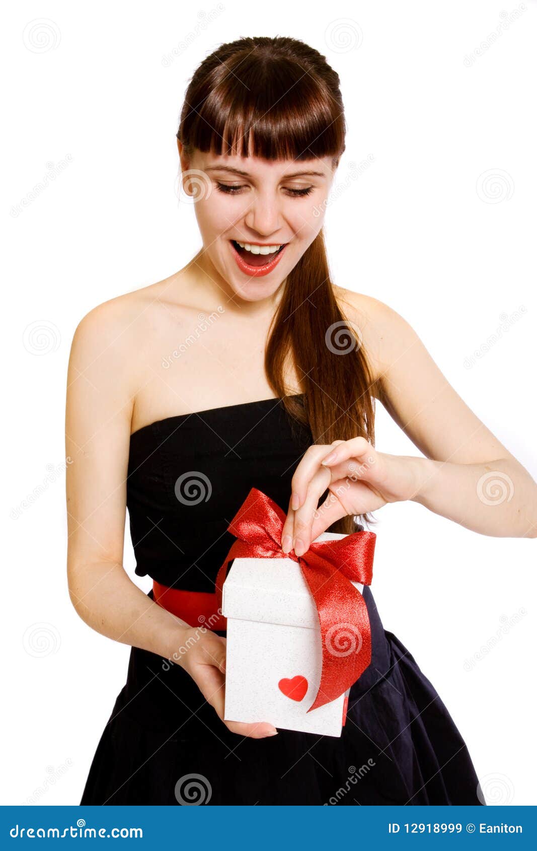 Woman with gift stock image. Image of beautiful, background - 12918999