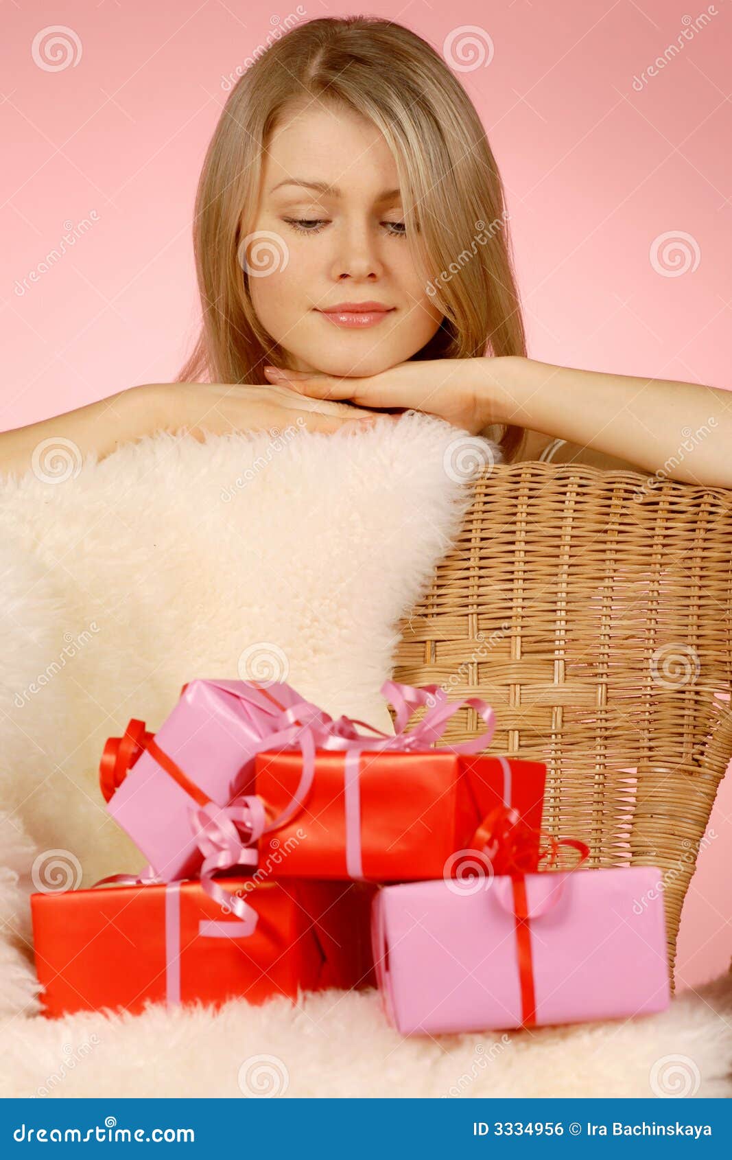 Woman & gifts stock photo. Image of style, party, element - 3334956