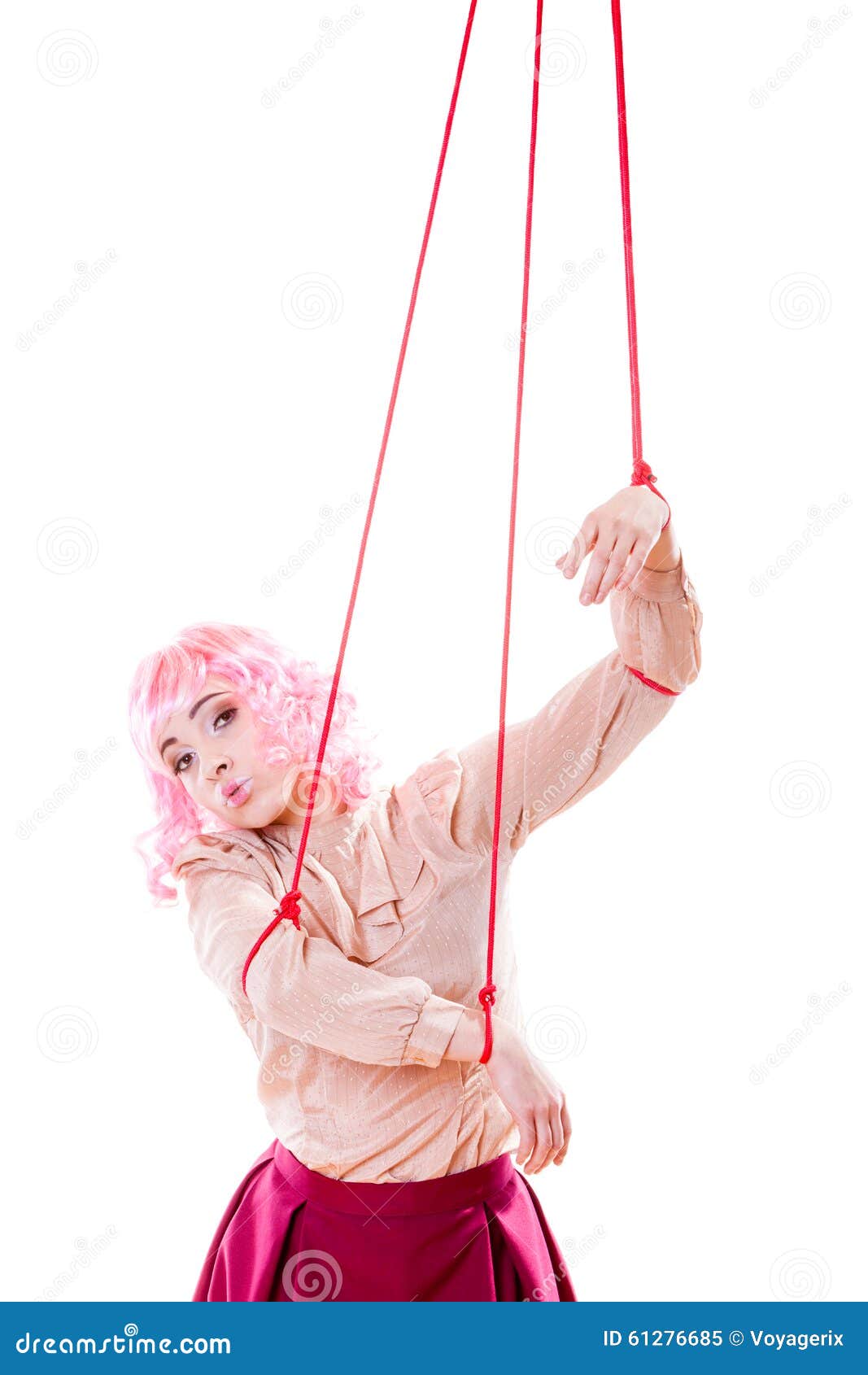 Woman Girl Stylized Like Marionette Puppet on String Stock Image ...