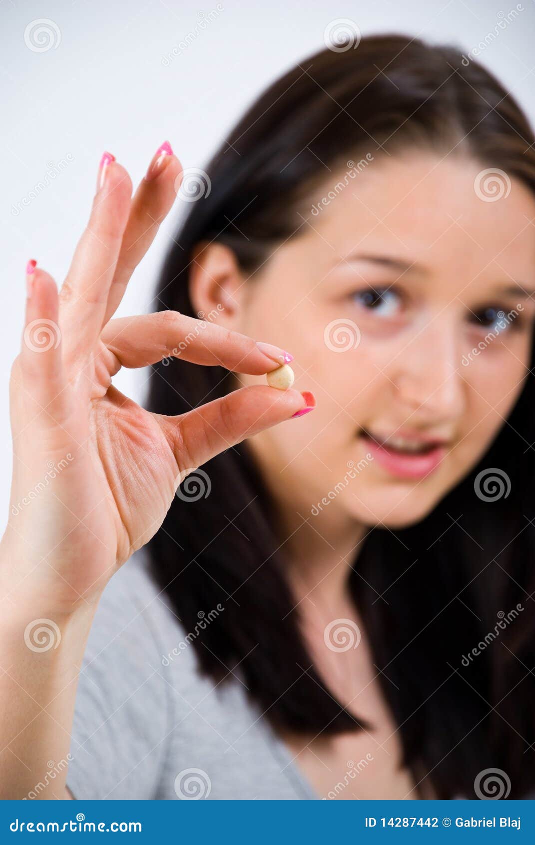 Woman give pill stock photo. Image of patient, adult - 14287442