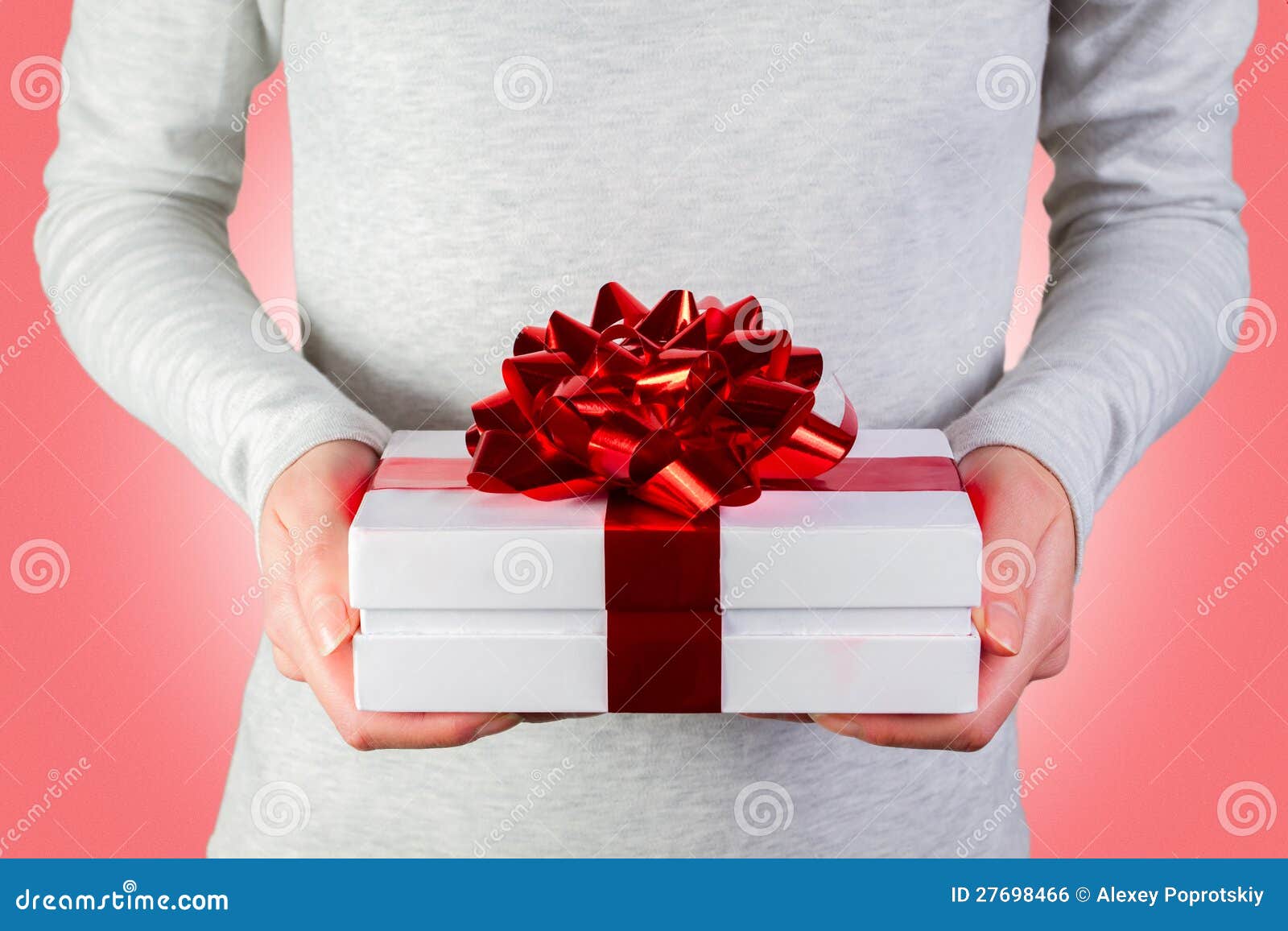 Woman gives a gift box stock photo. Image of hand, person - 27698466