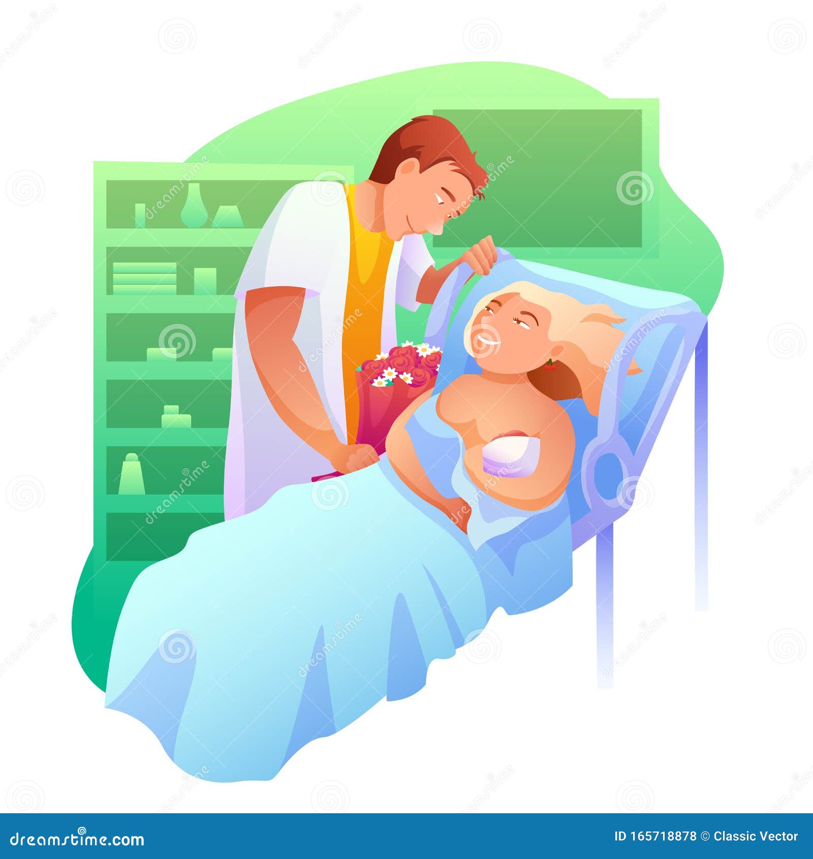 Woman after Giving Birth Flat Vector Illustration Stock Vector ... Woman after Giving Birth Flat Vector Illustration Stock Vector ...